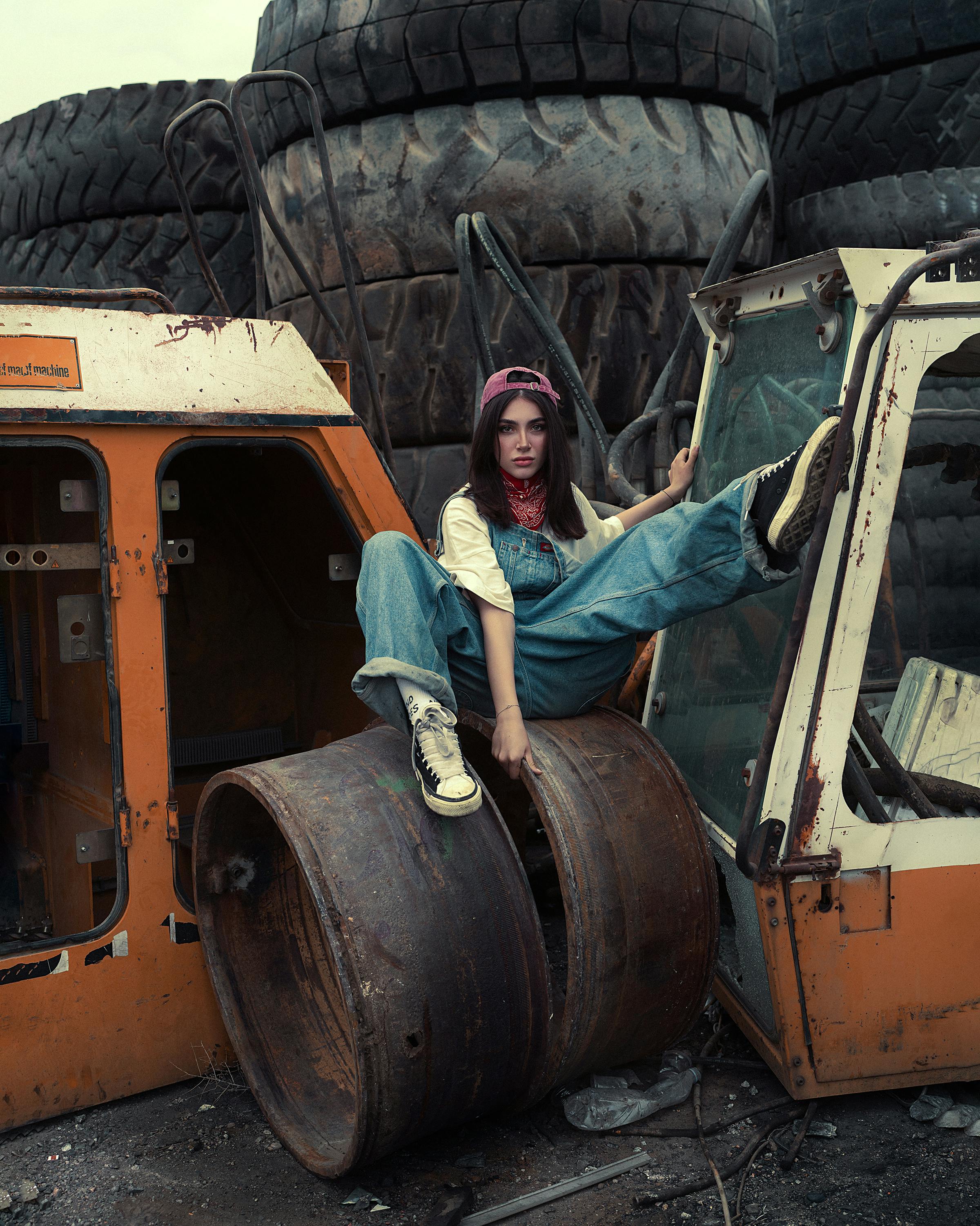 Woman Posing on a Junkyard · Free Stock Photo
