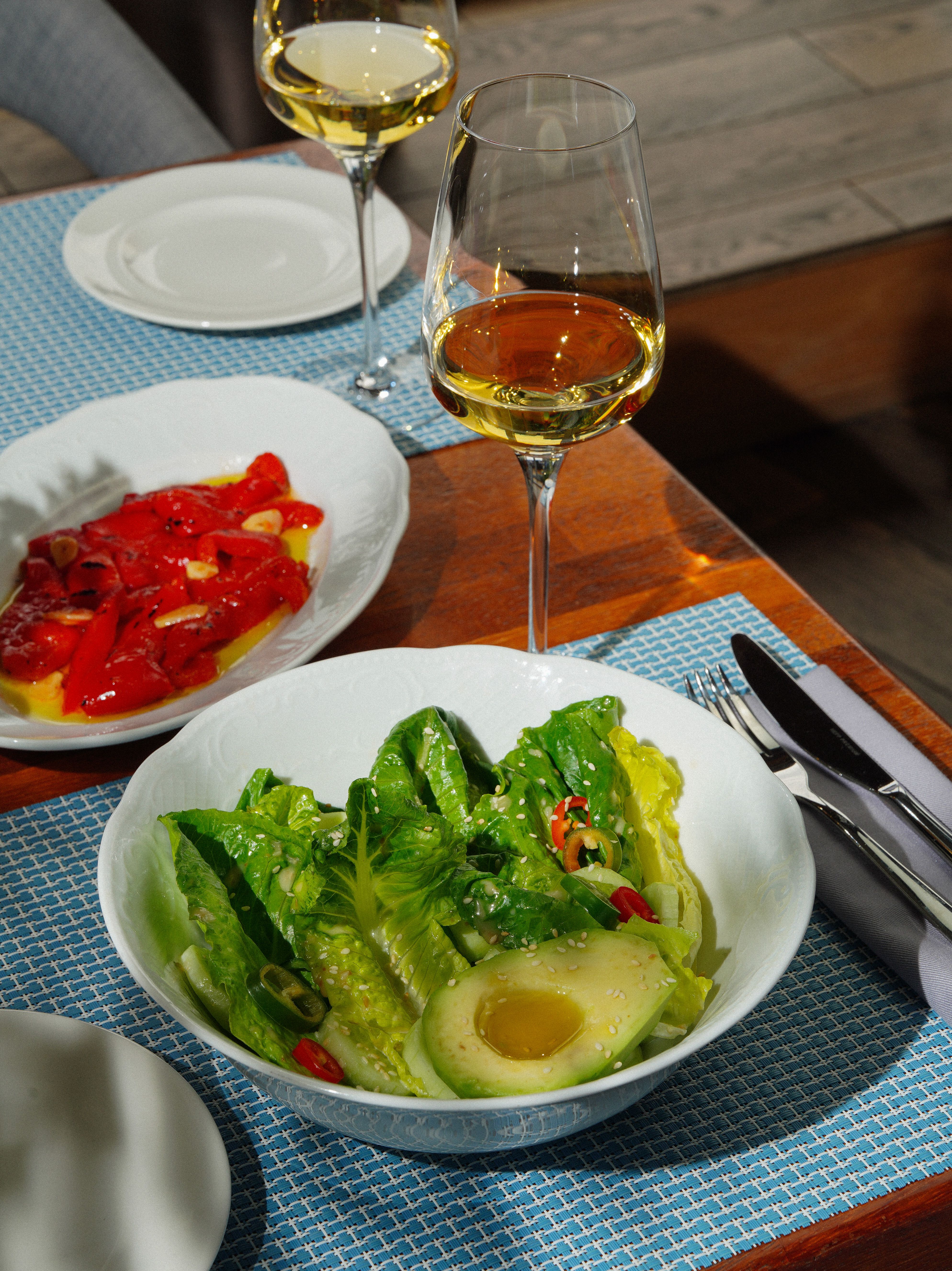 Salad with Avocado Served in a Restaurant · Free Stock Photo