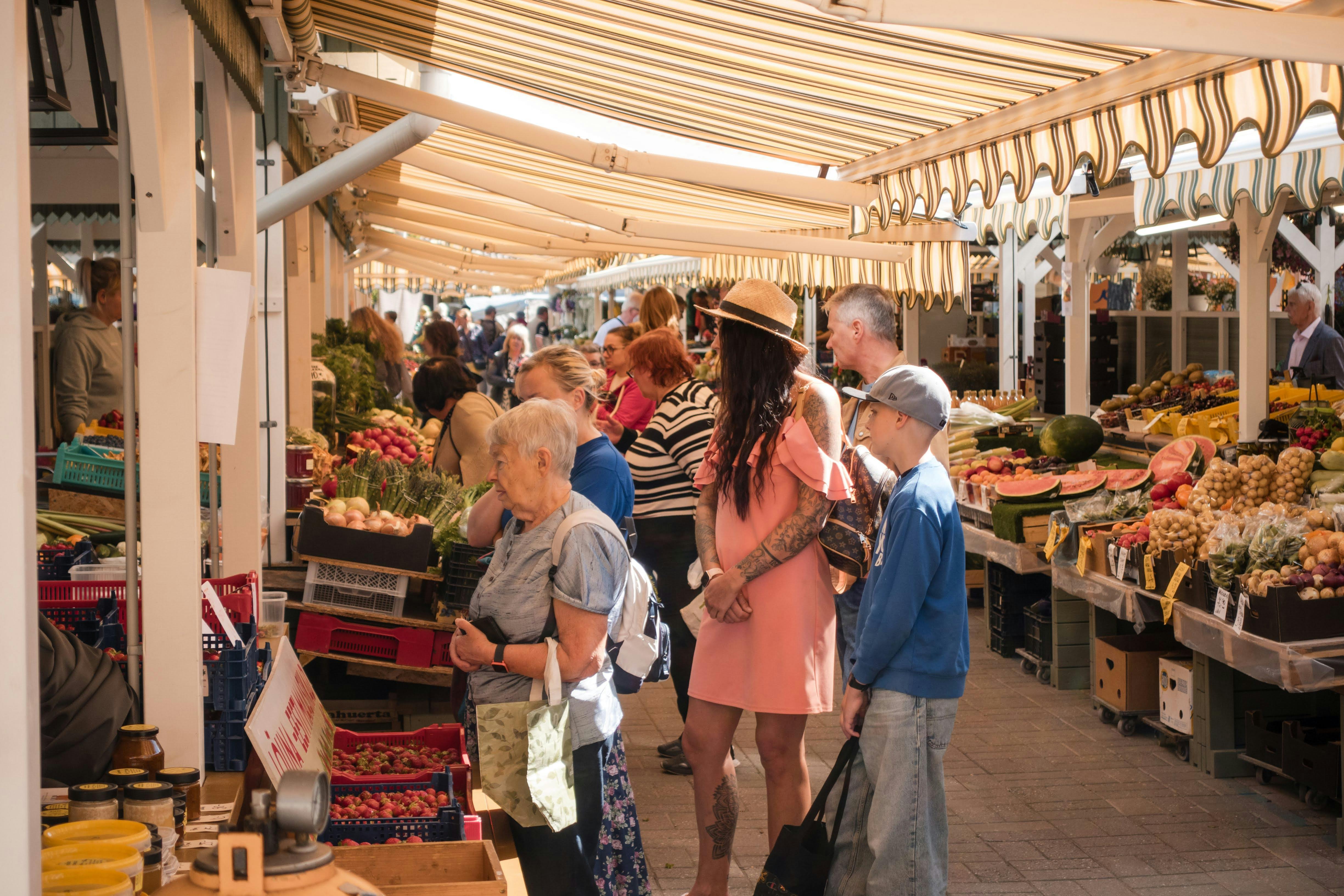 People Shopping at a Farmers Market · Free Stock Photo