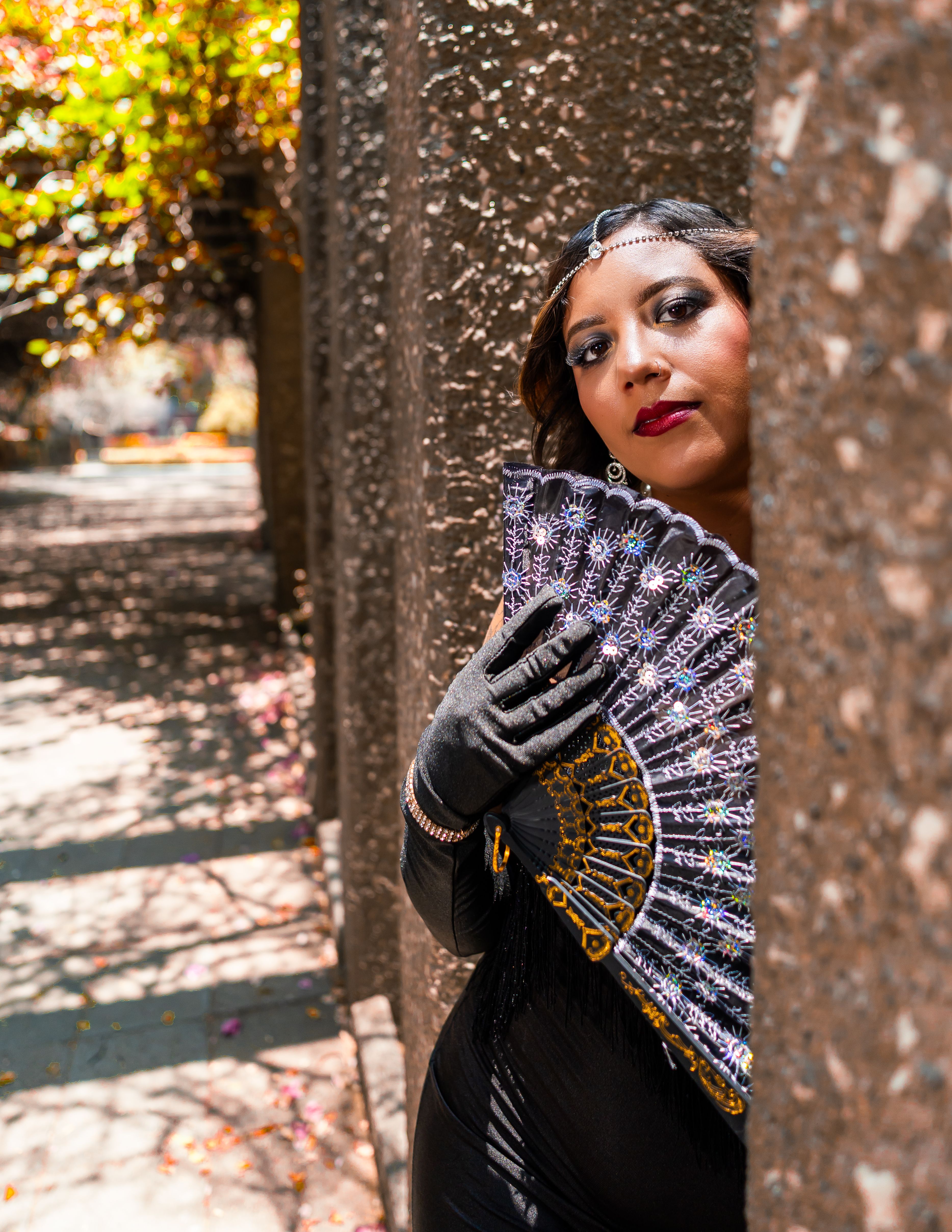Woman in Black Glove Holding Hand Fan · Free Stock Photo