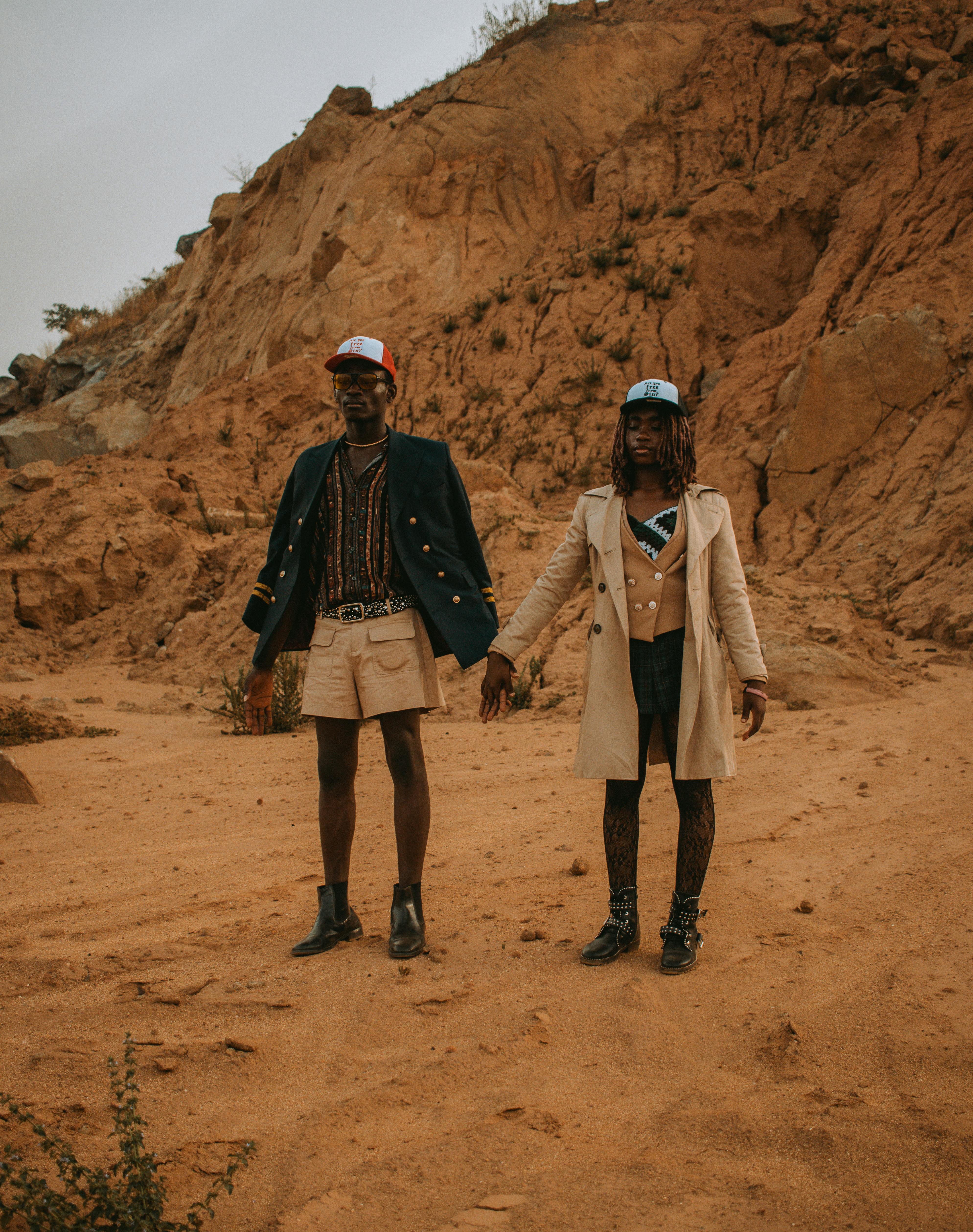 Fashion Models Posing in Desert · Free Stock Photo
