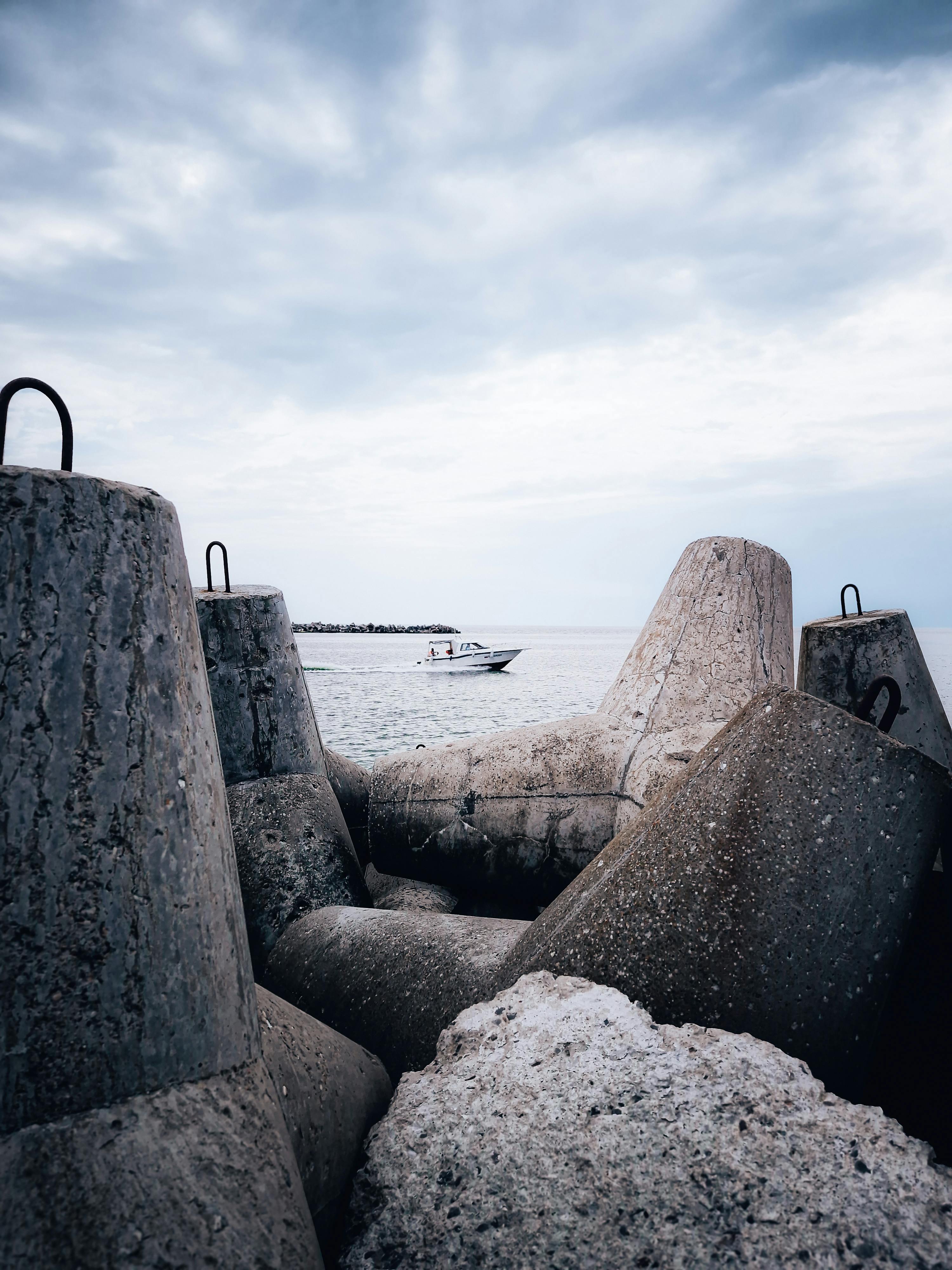 Breakwater Concrete Blocks by the Sea · Free Stock Photo