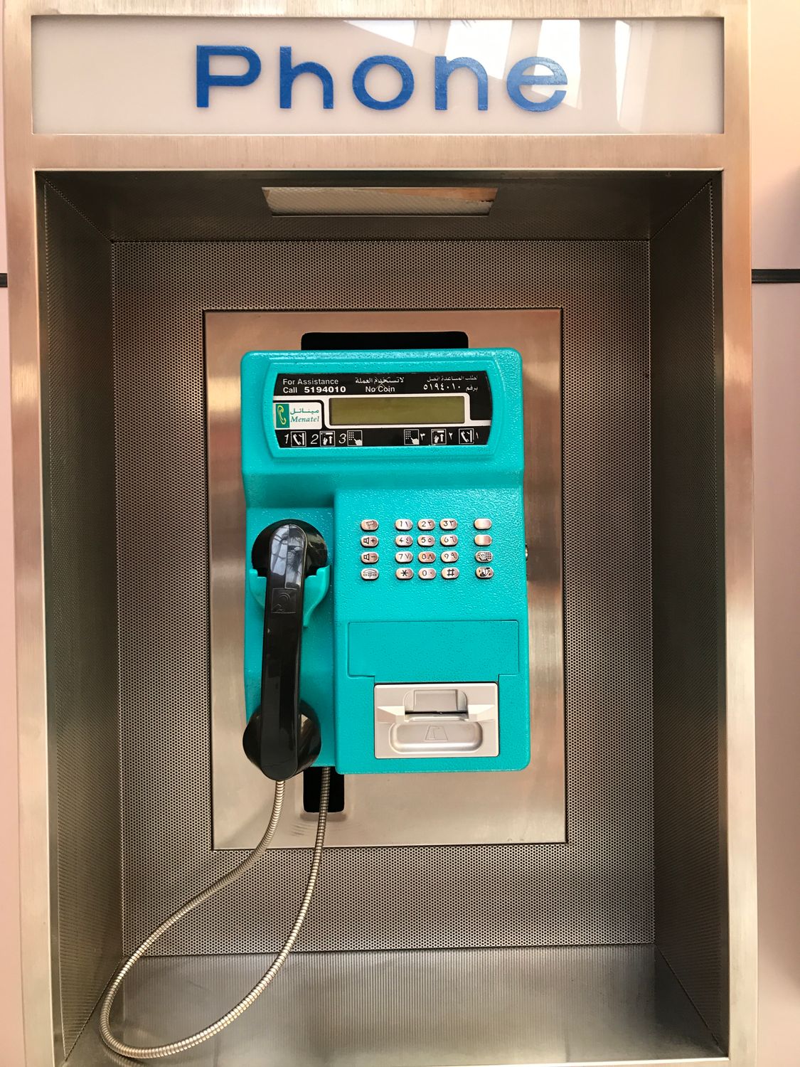 Blue And Black Coin operated Telephone Free Stock Photo blue-and-black-coin-operated-telephone-free-stock-photo