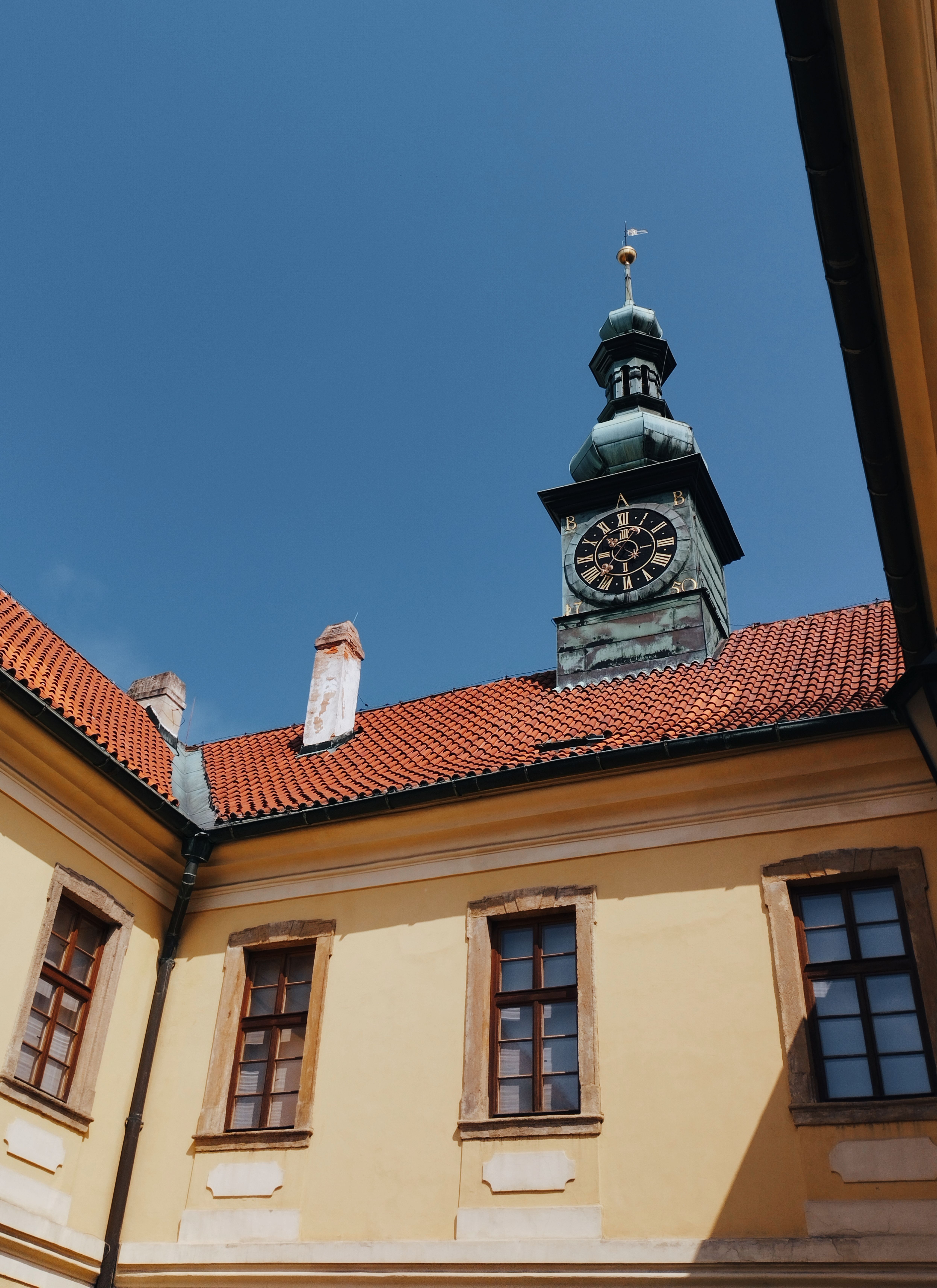 Clock Tower and Facade of Kladen Castle from the Courtyard · Free Stock ...