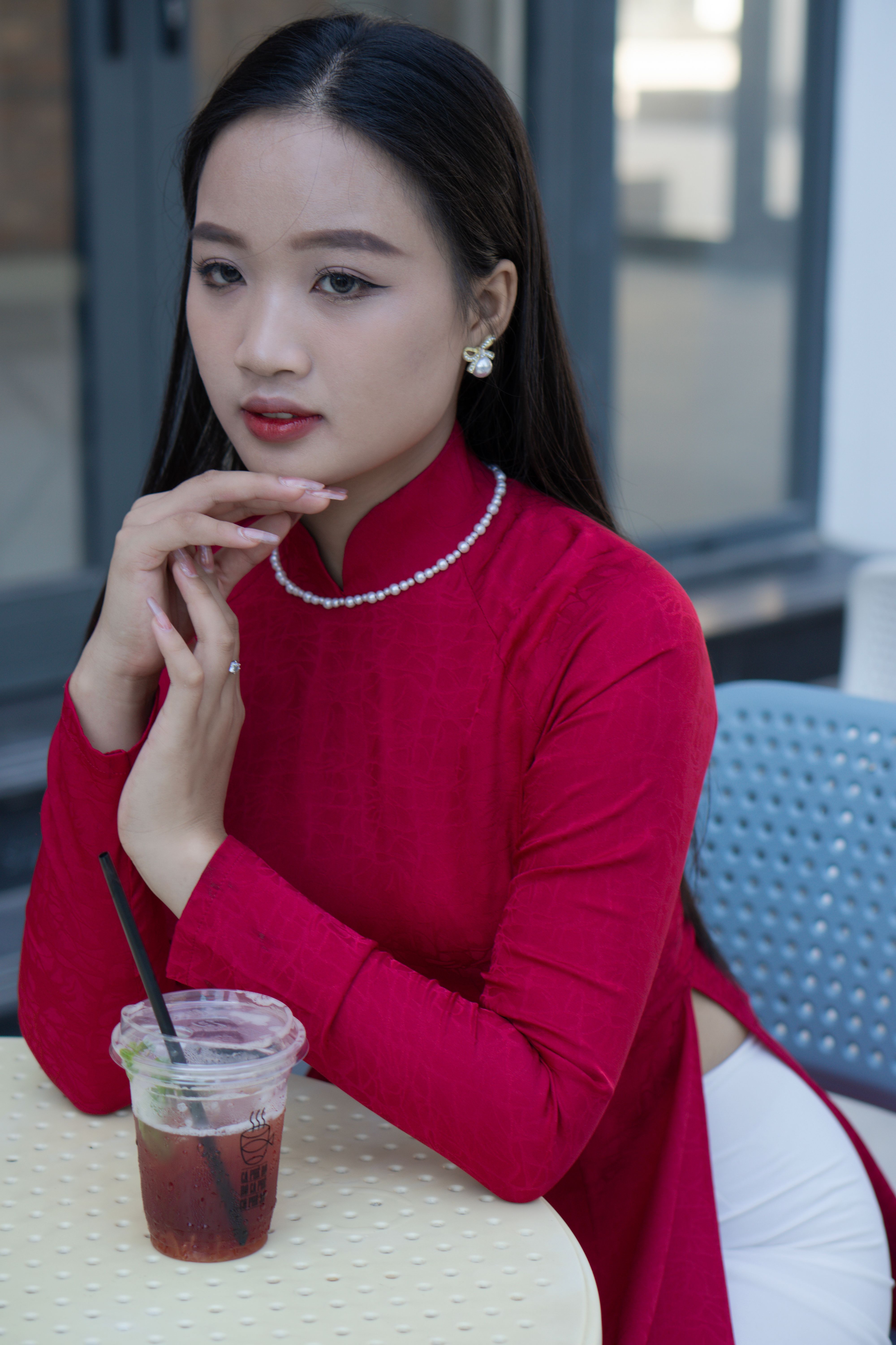 Portrait of Woman in Red Dress · Free Stock Photo