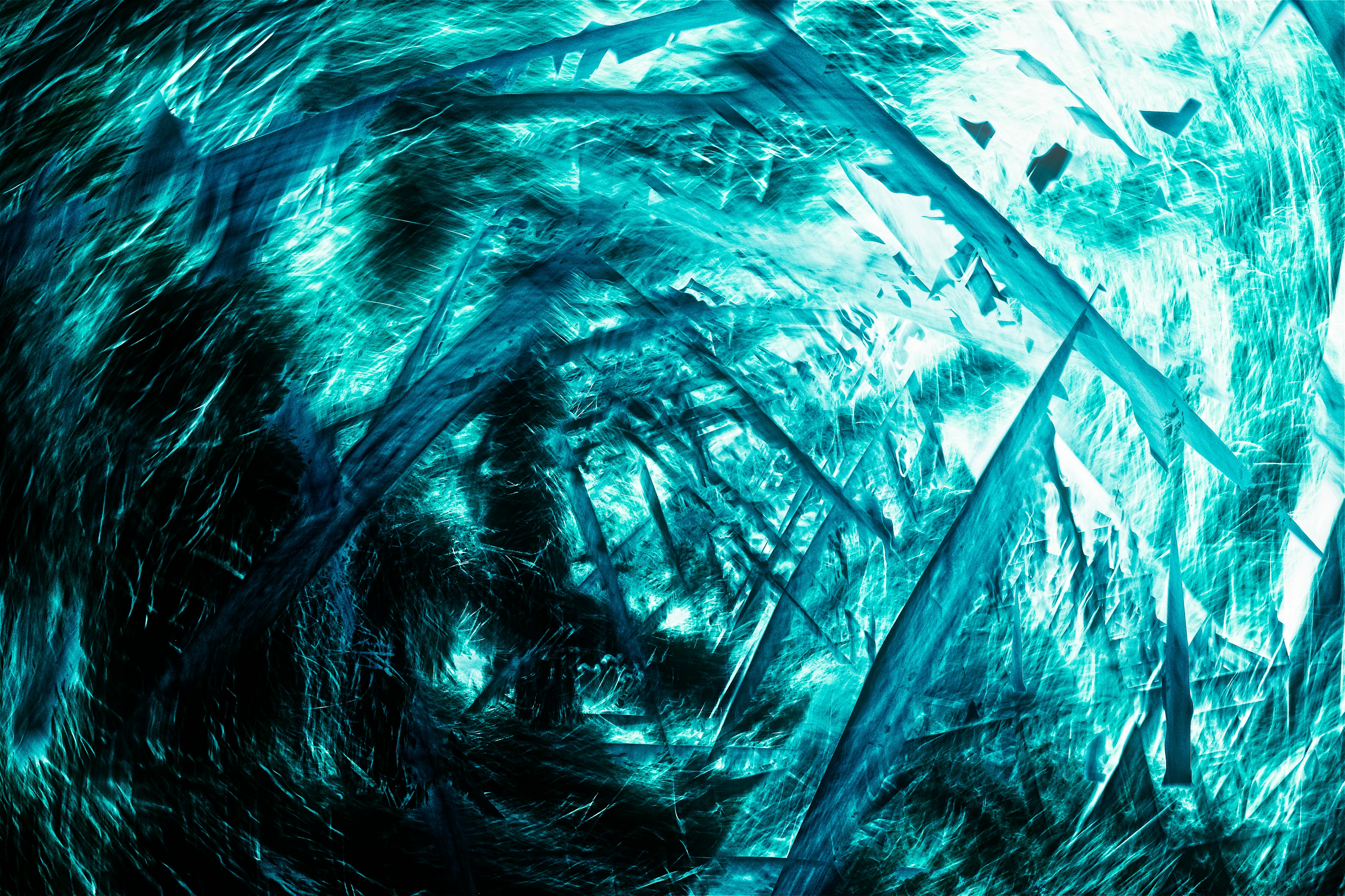 Abstract Turquoise Background with Sharp Shapes · Free Stock Photo