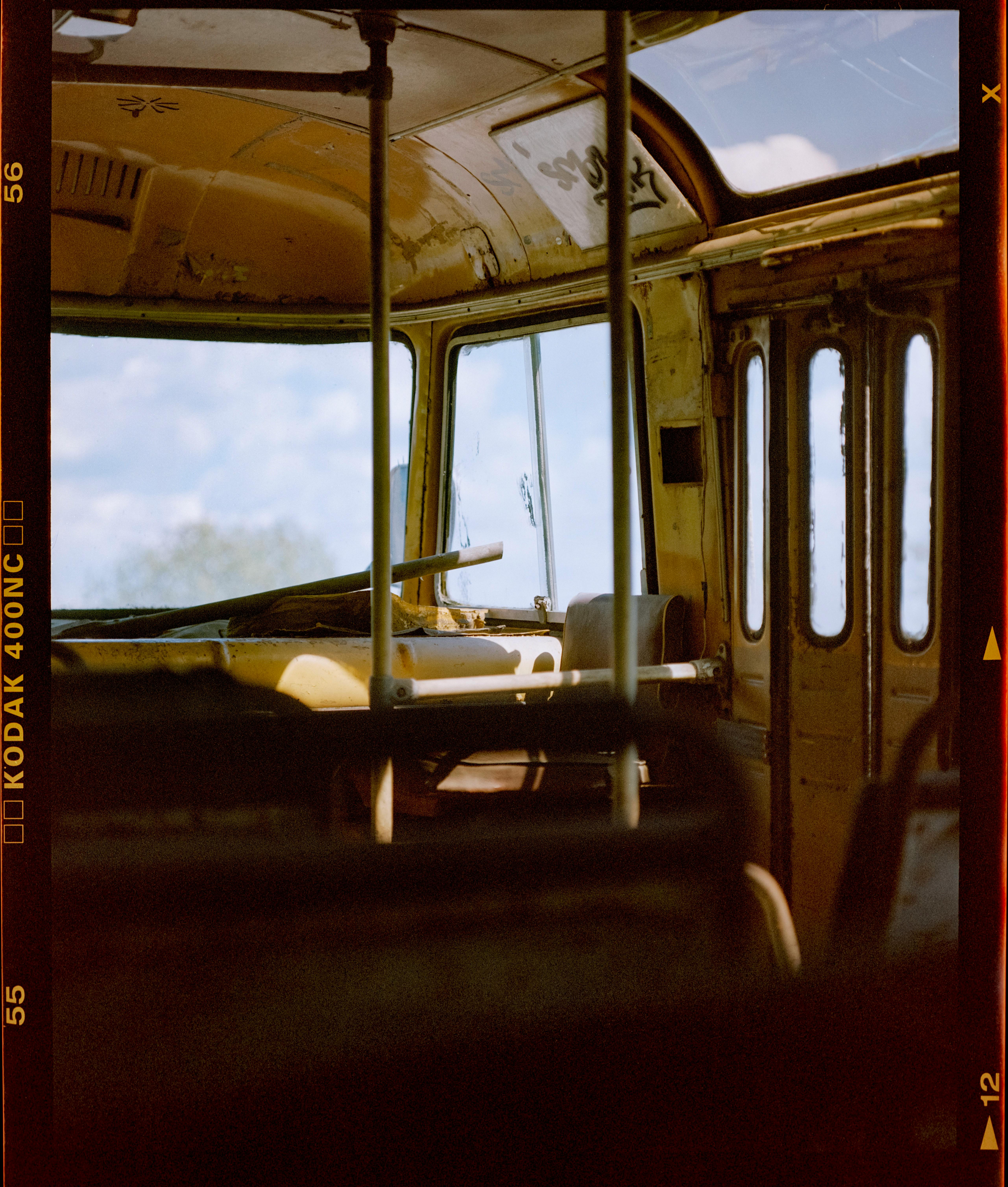 Interior of Abandoned School Bus · Free Stock Photo