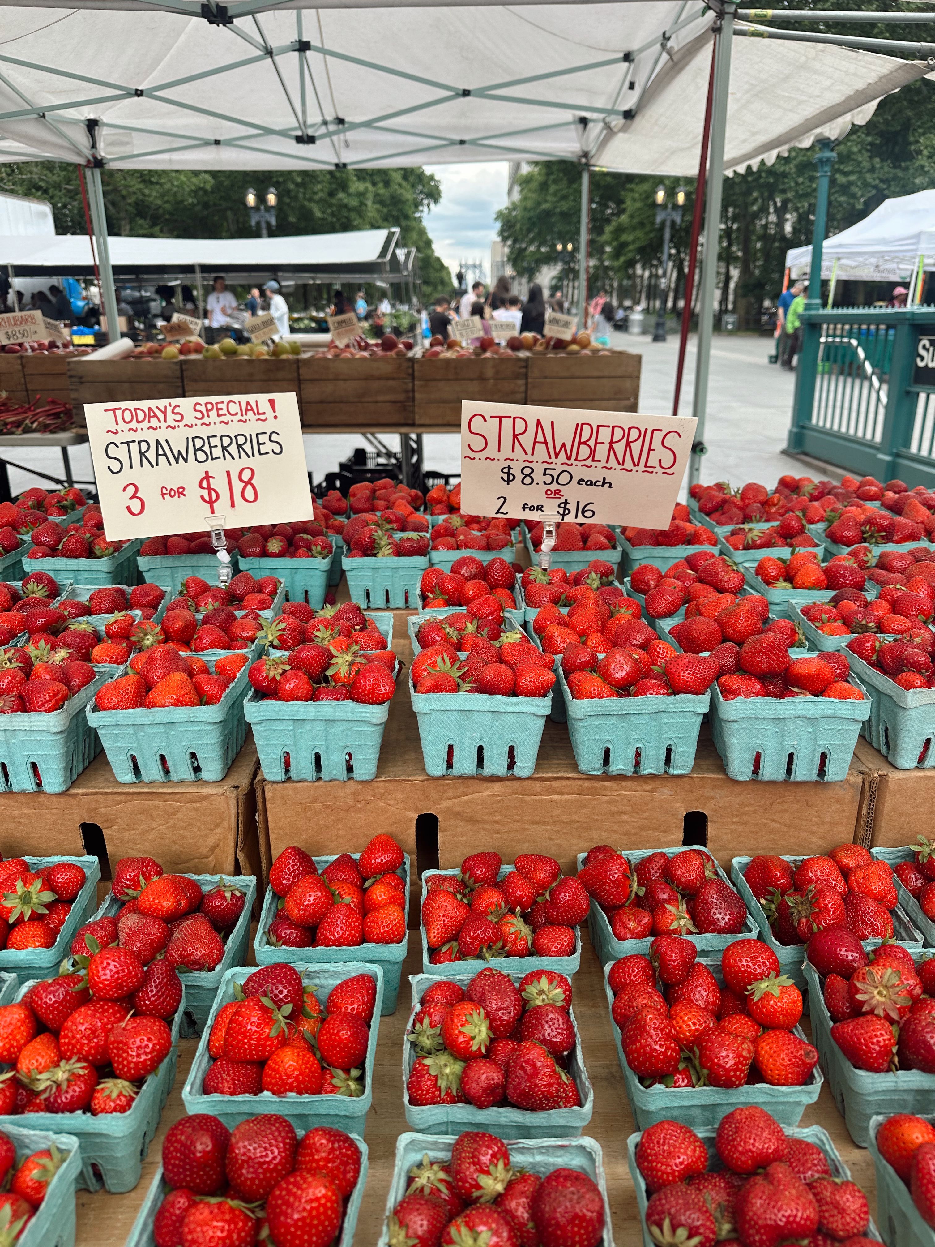 Fresh Strawberries at a Market · Free Stock Photo