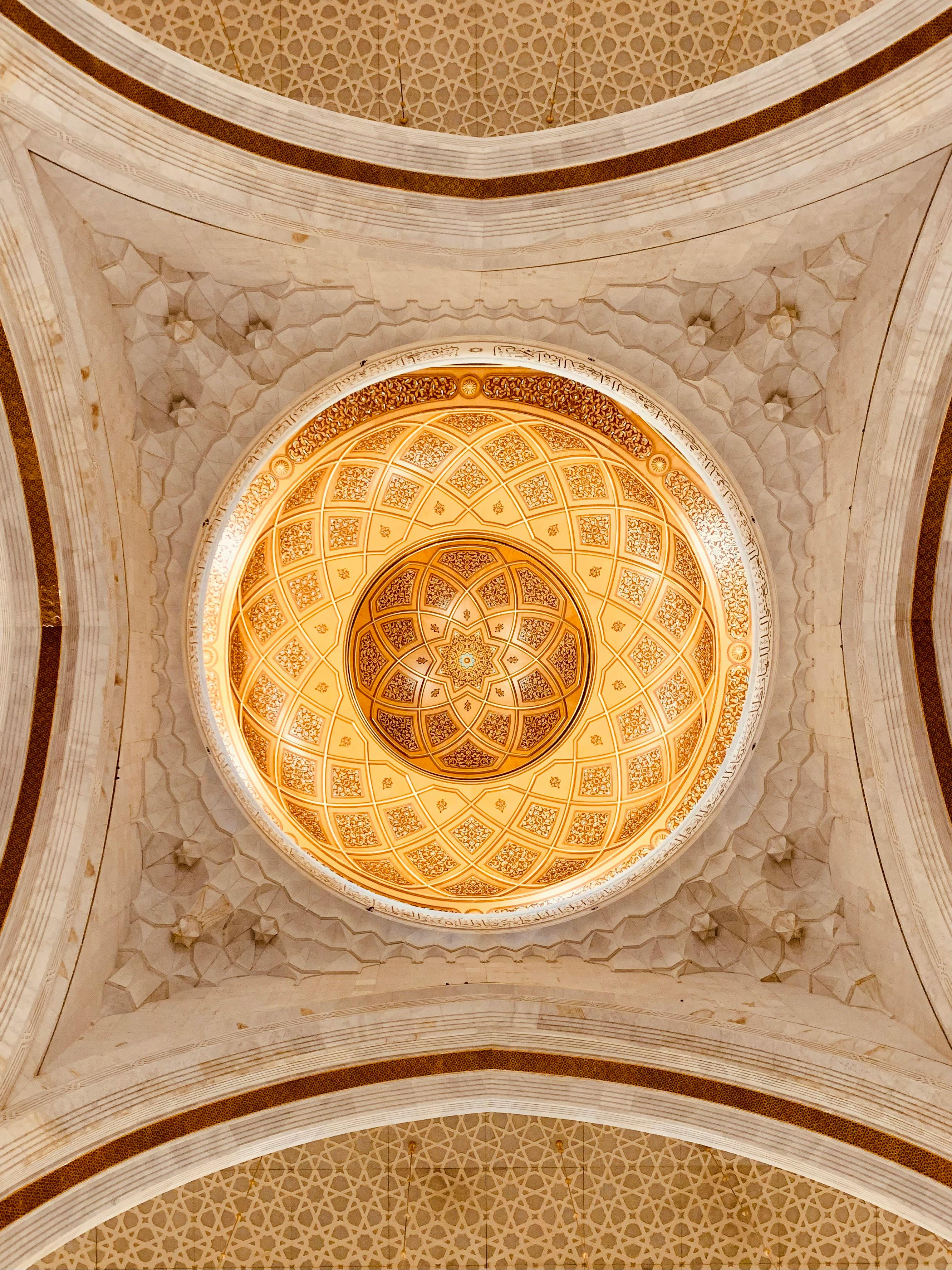 Ornate Ceiling of a Mosque · Free Stock Photo