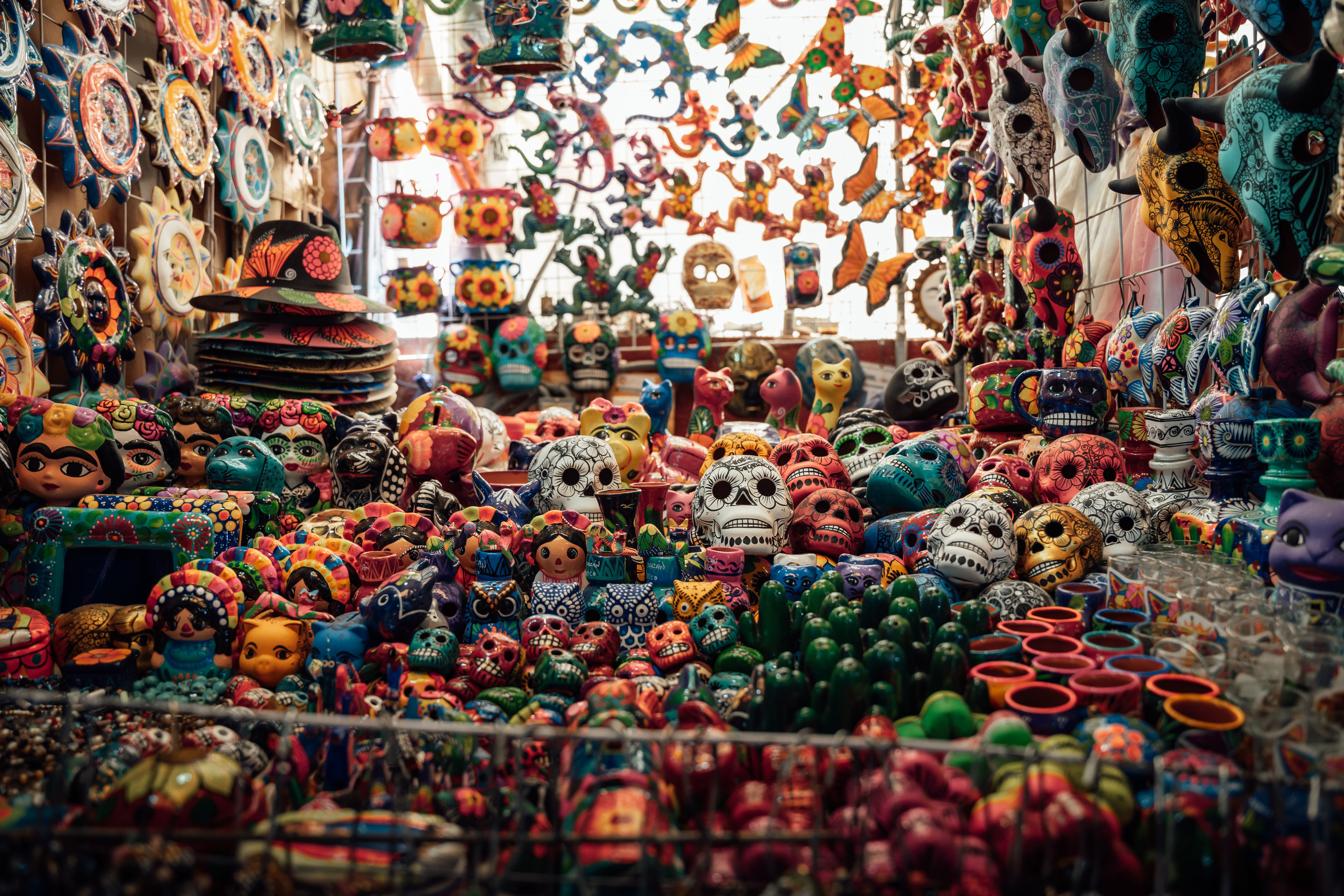 A colorful display of colorful items in a store · Free Stock Photo