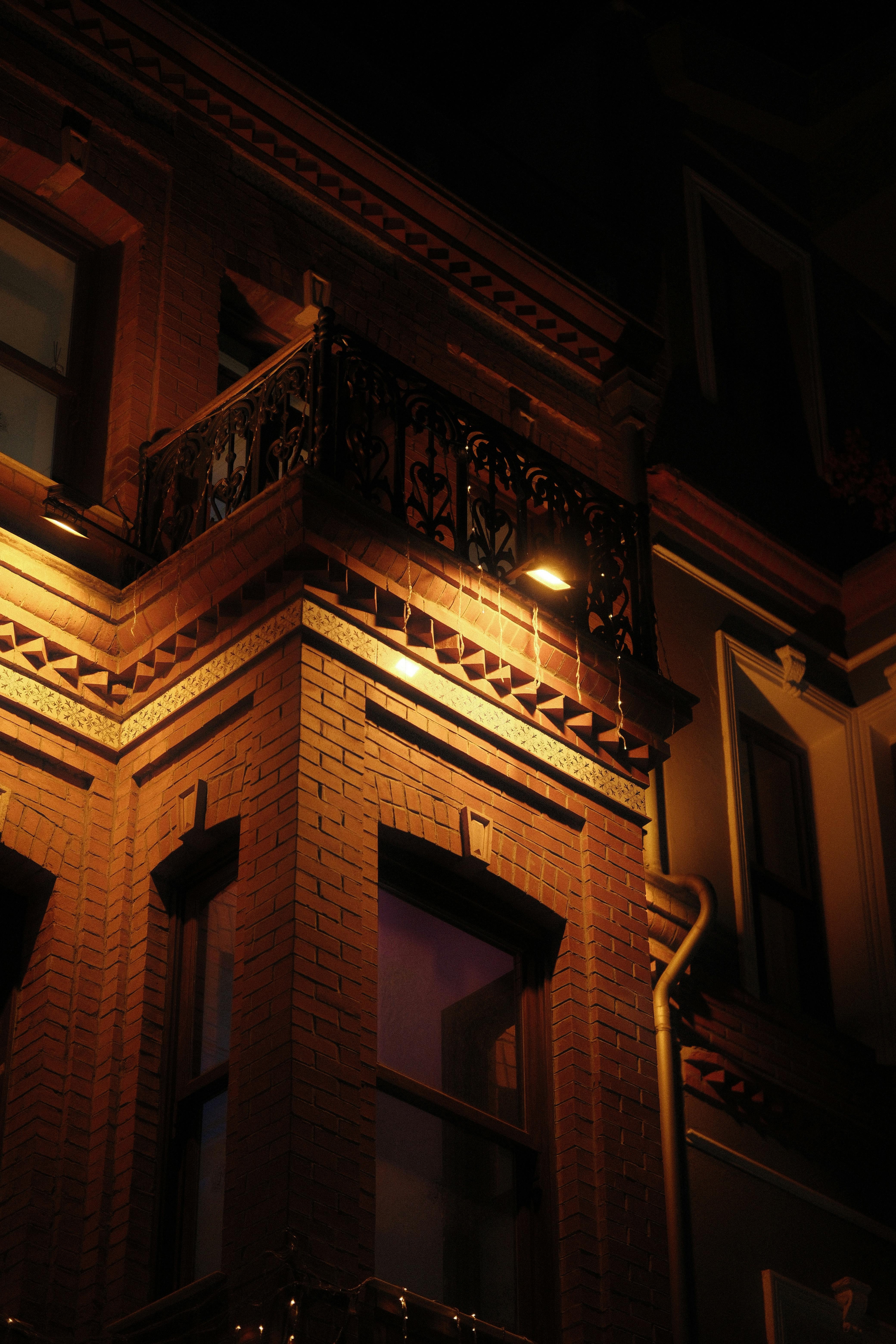 Light on Building Wall at Night · Free Stock Photo