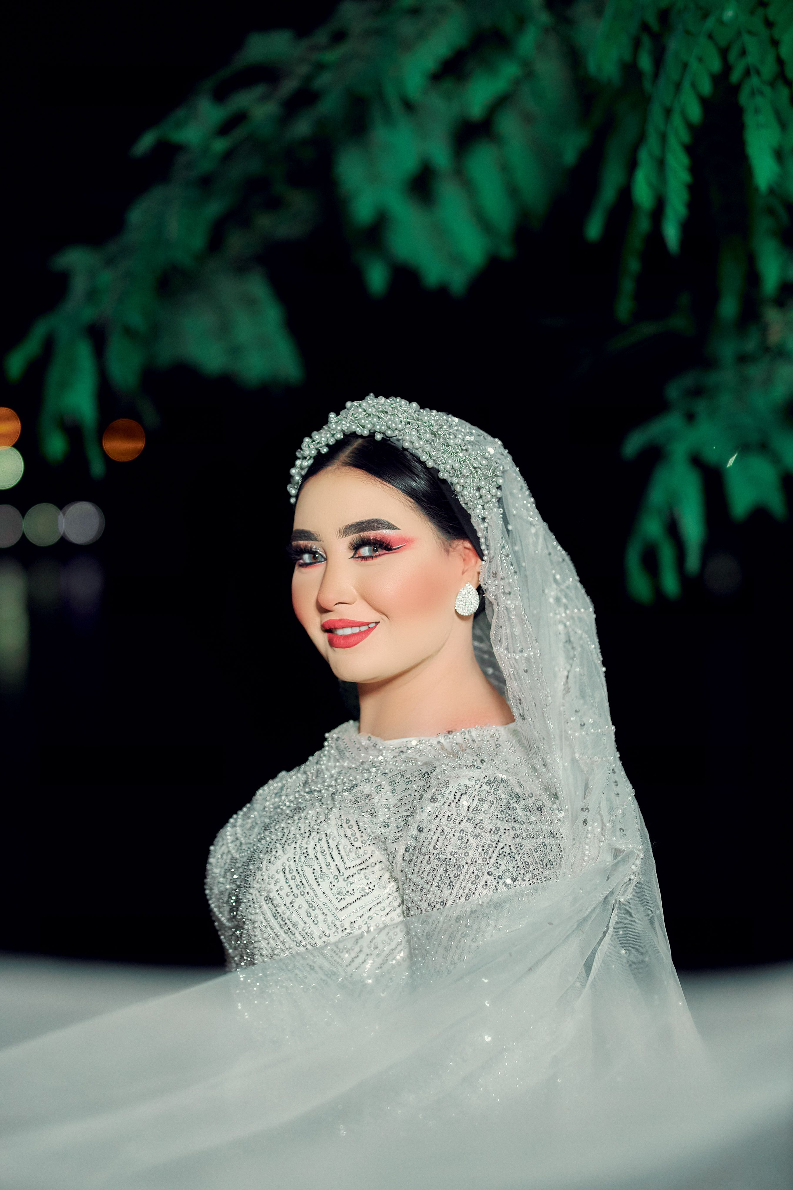 Portrait of Bride at Night · Free Stock Photo