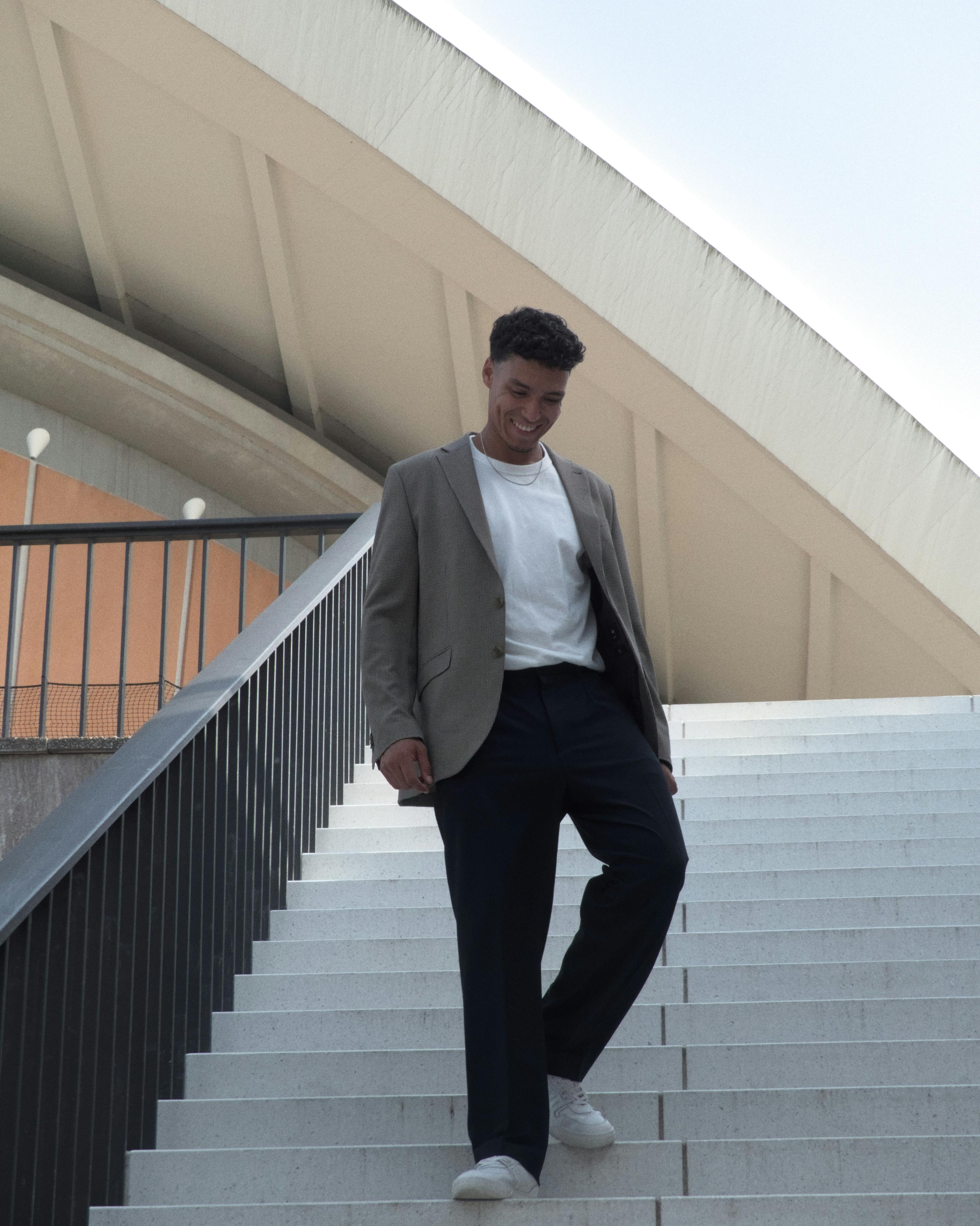 Walking Steps Well-dressed Man Smiling · Free Stock Photo