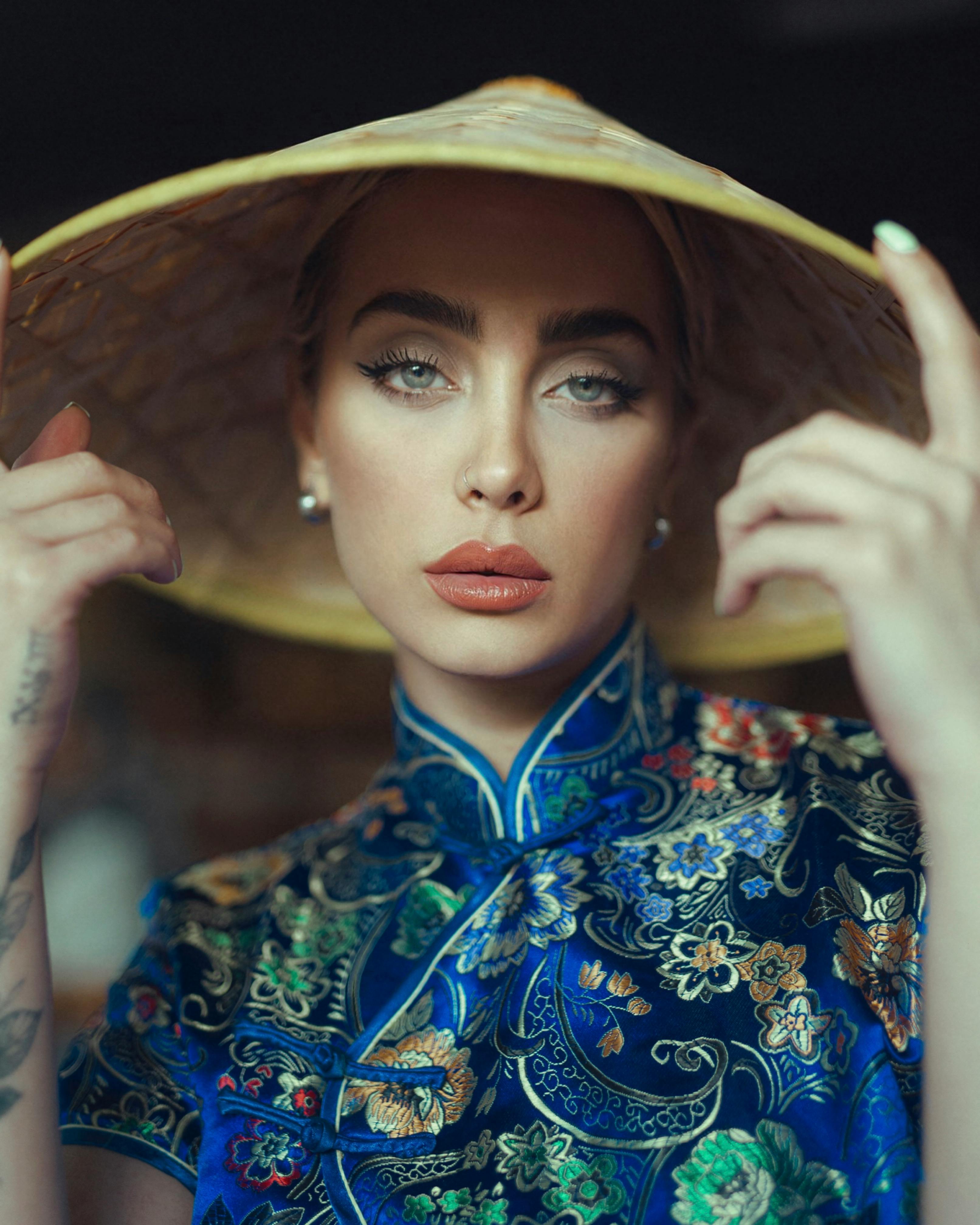 Beautiful Woman in Asian Conical Hat · Free Stock Photo