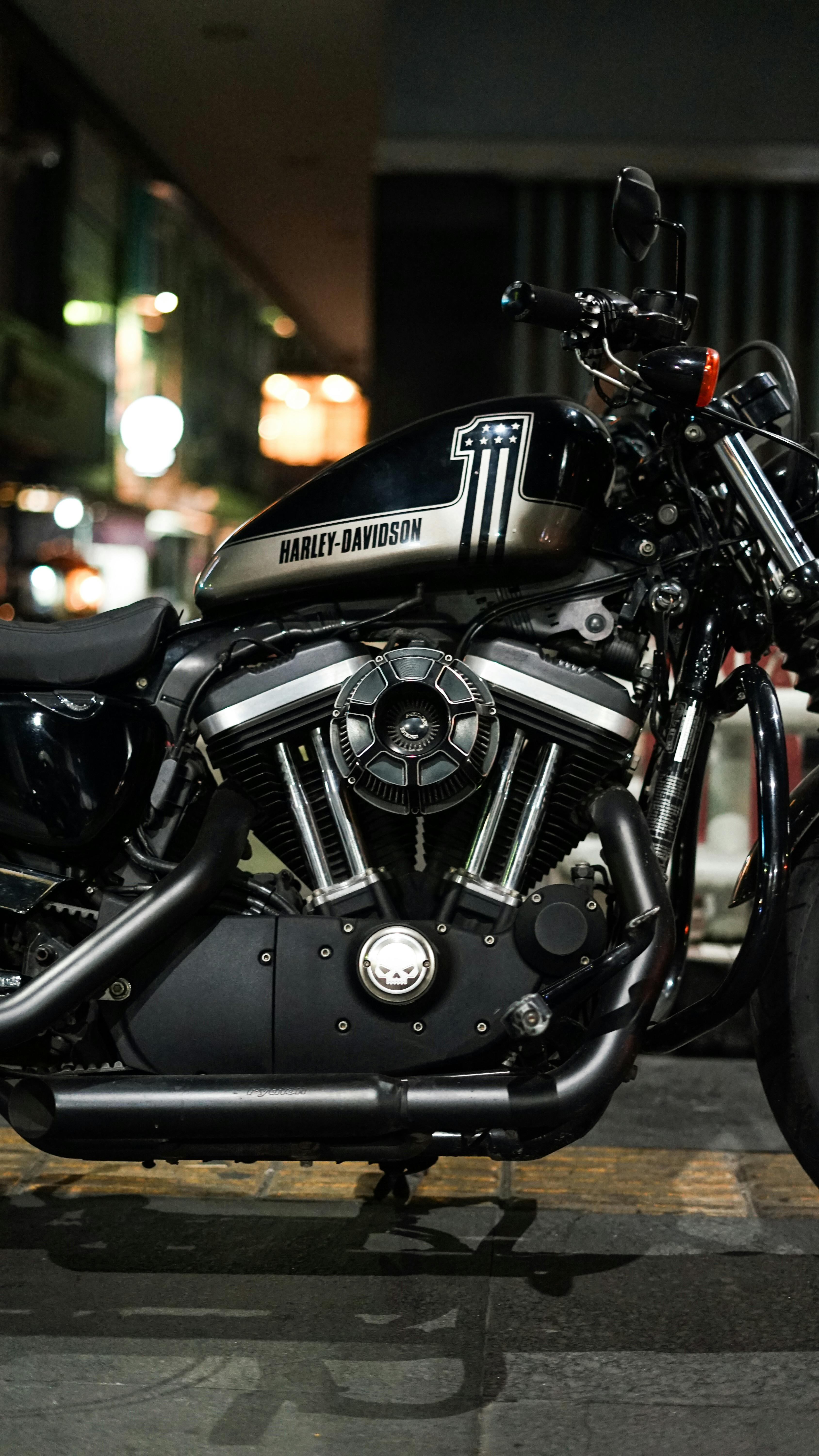 Side View of Modern Harley Davidson Motorcycle · Free Stock Photo
