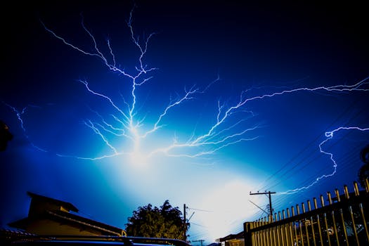Thunder Striking a Building Photo · Free Stock Photo