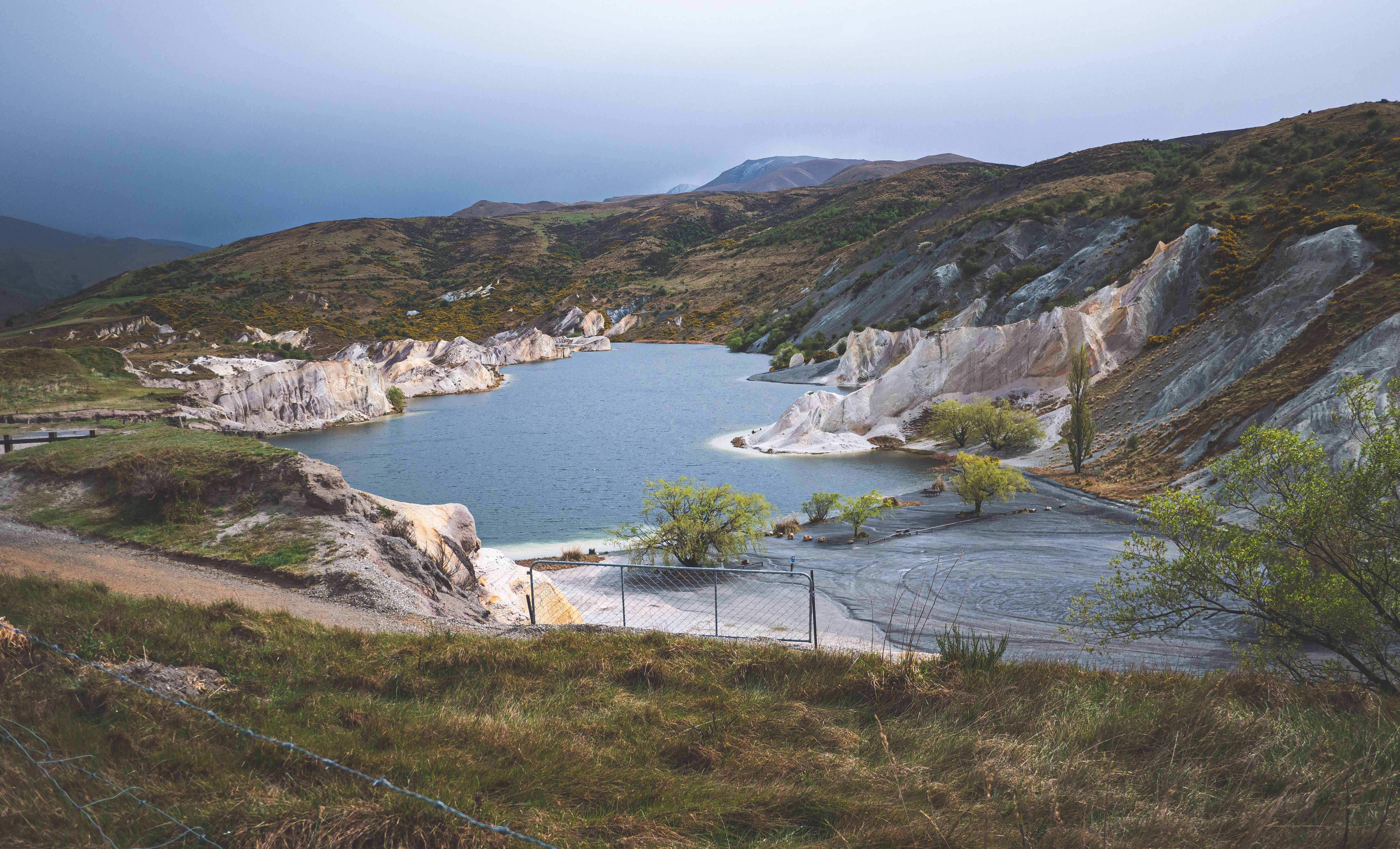 High Angle View of a Lake in a Valley · Free Stock Photo
