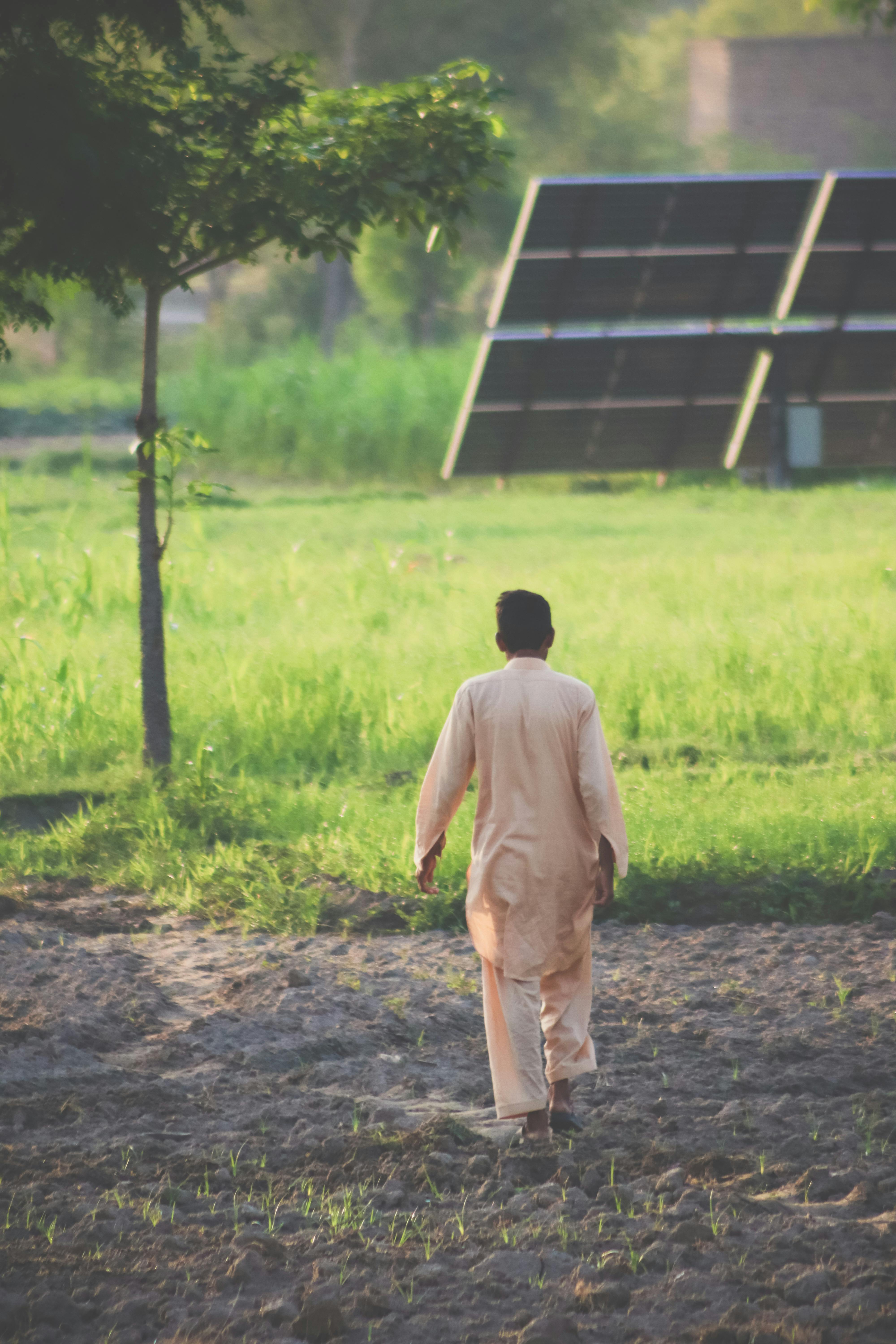 Man Walking through Field · Free Stock Photo