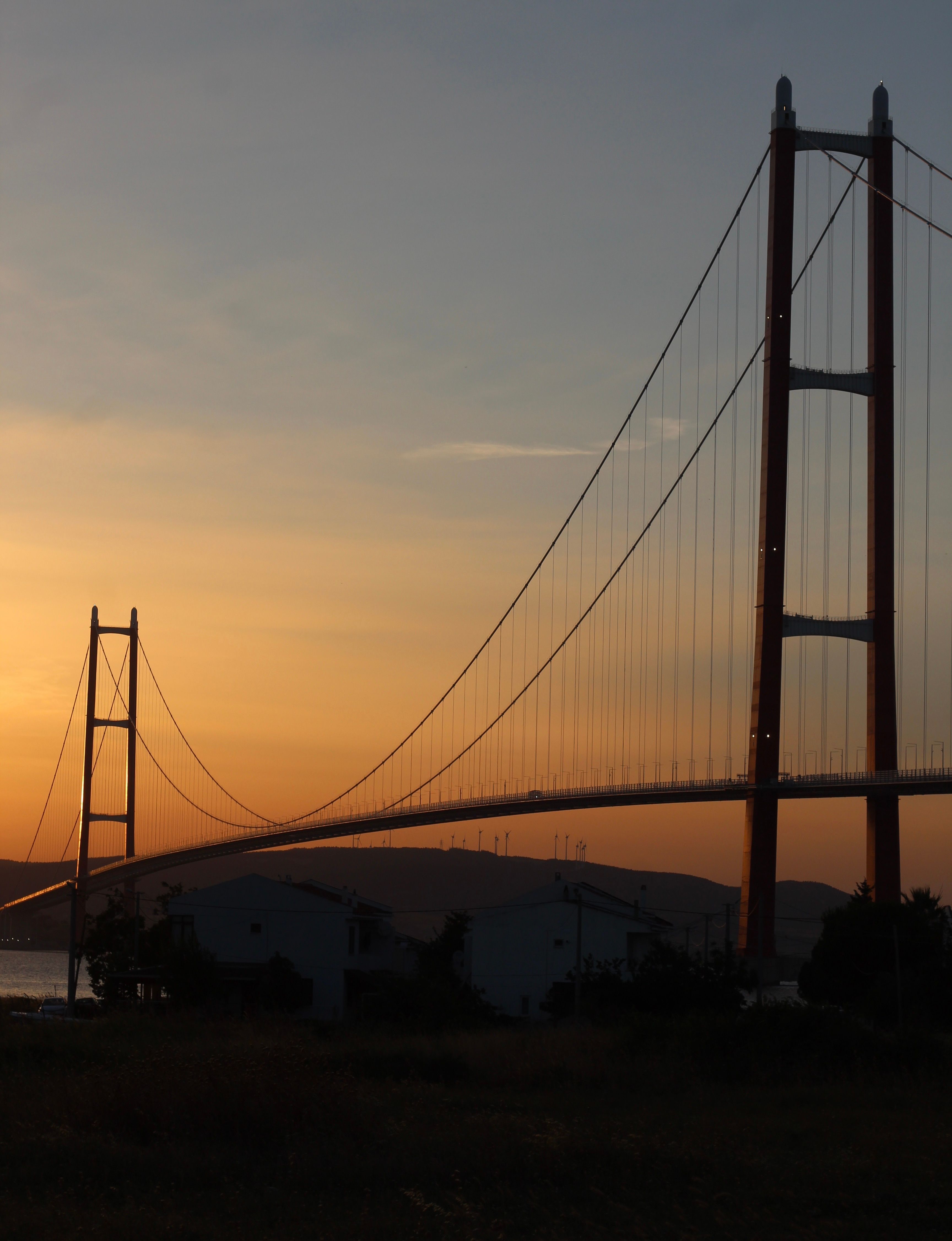 1915 Canakkale Bridge in Turkey at Sunset · Free Stock Photo