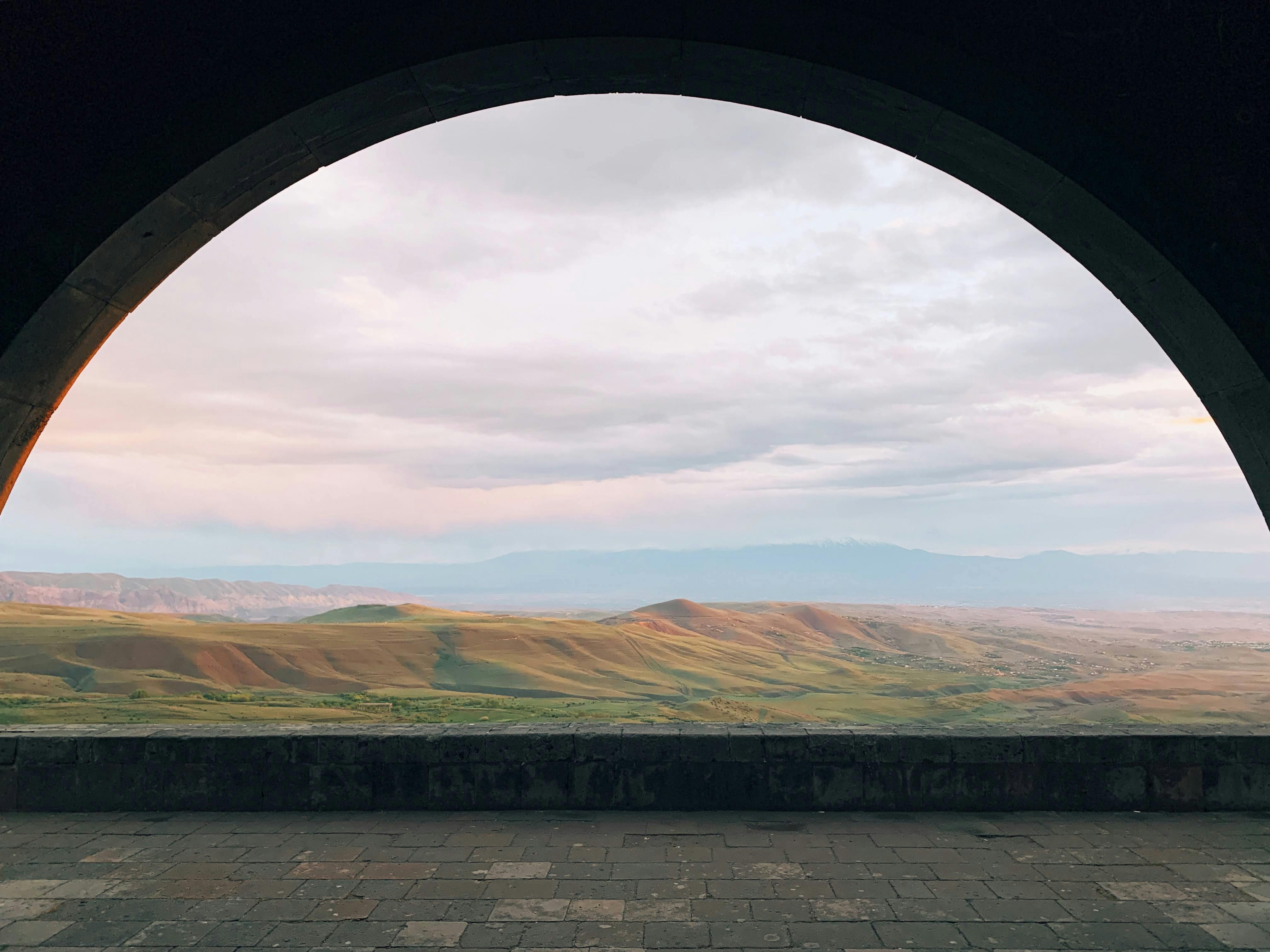 View of the Hills from the Charents Arch, Voghjaberd, Armenia · Free ...