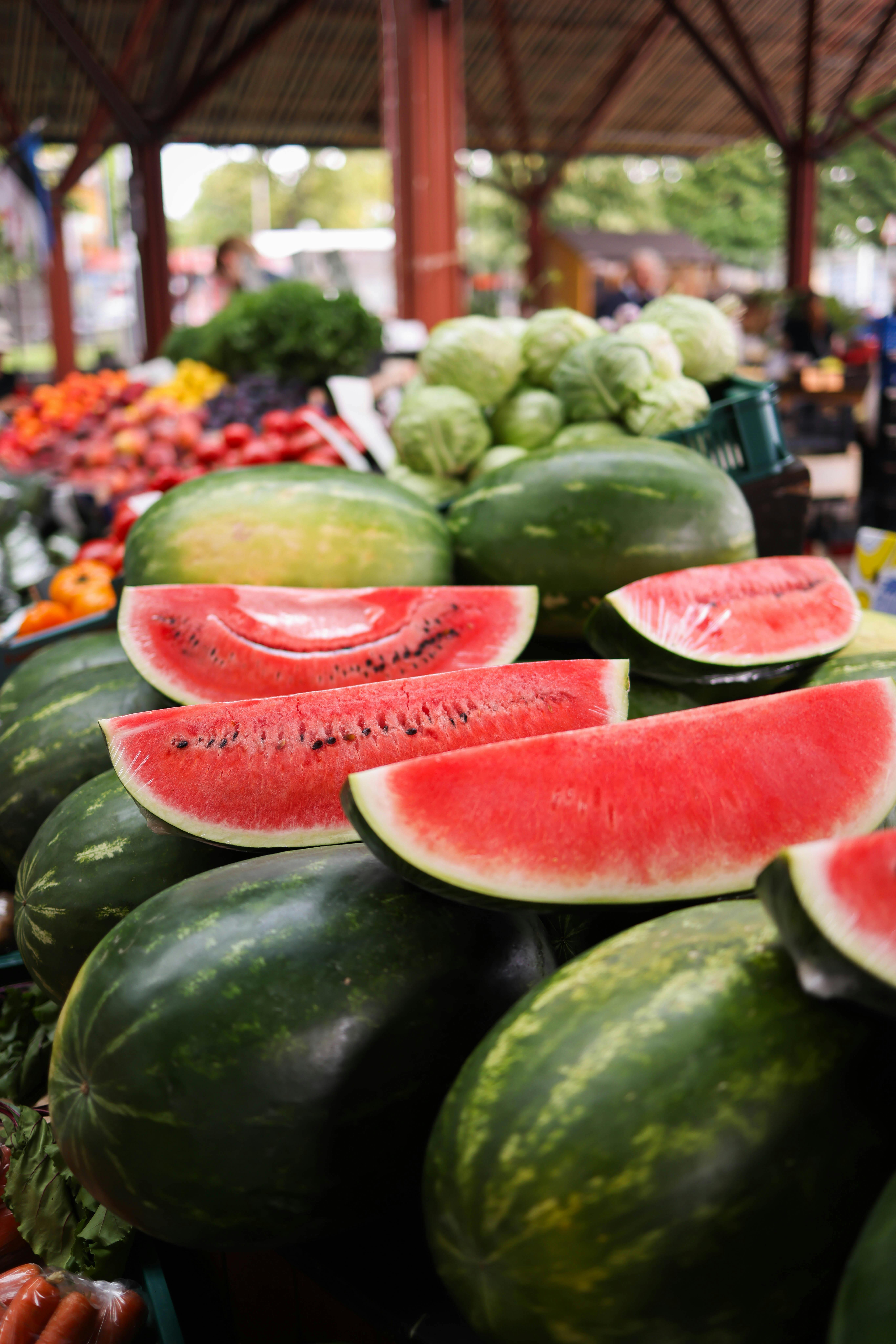 Fresh Watermelons on Display · Free Stock Photo
