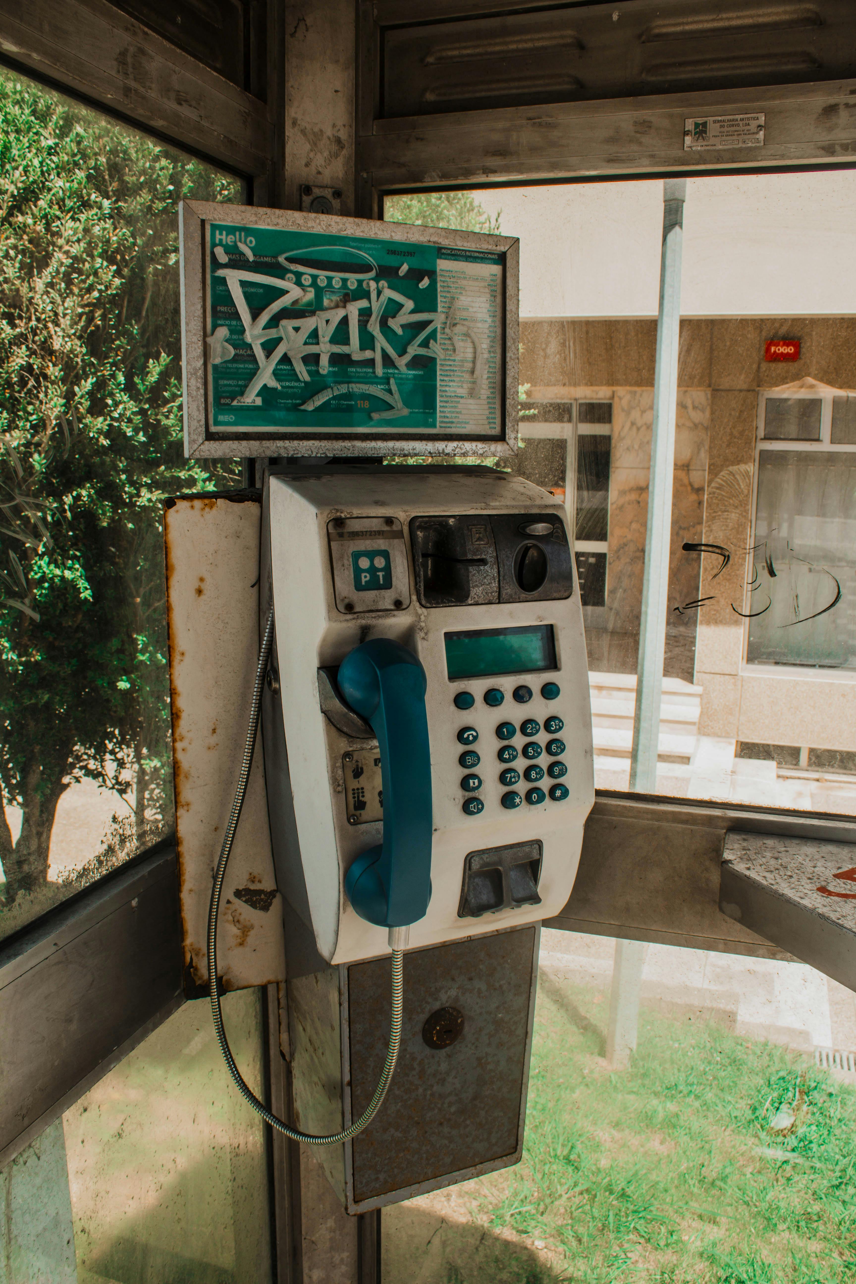 Interior of an Old Telephone Booth · Free Stock Photo