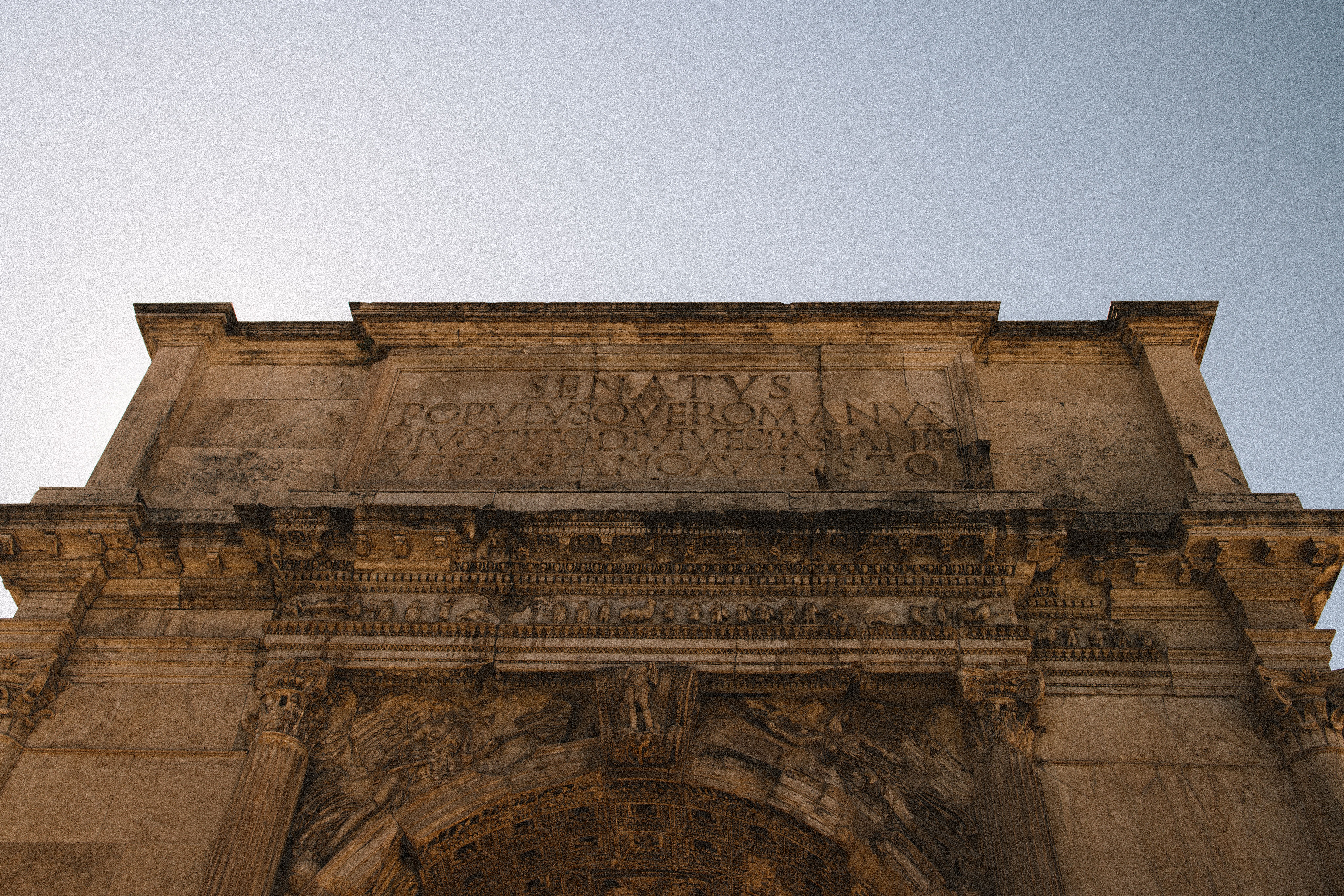 Low Angle View of the Arch of Titus, Rome, Italy · Free Stock Photo