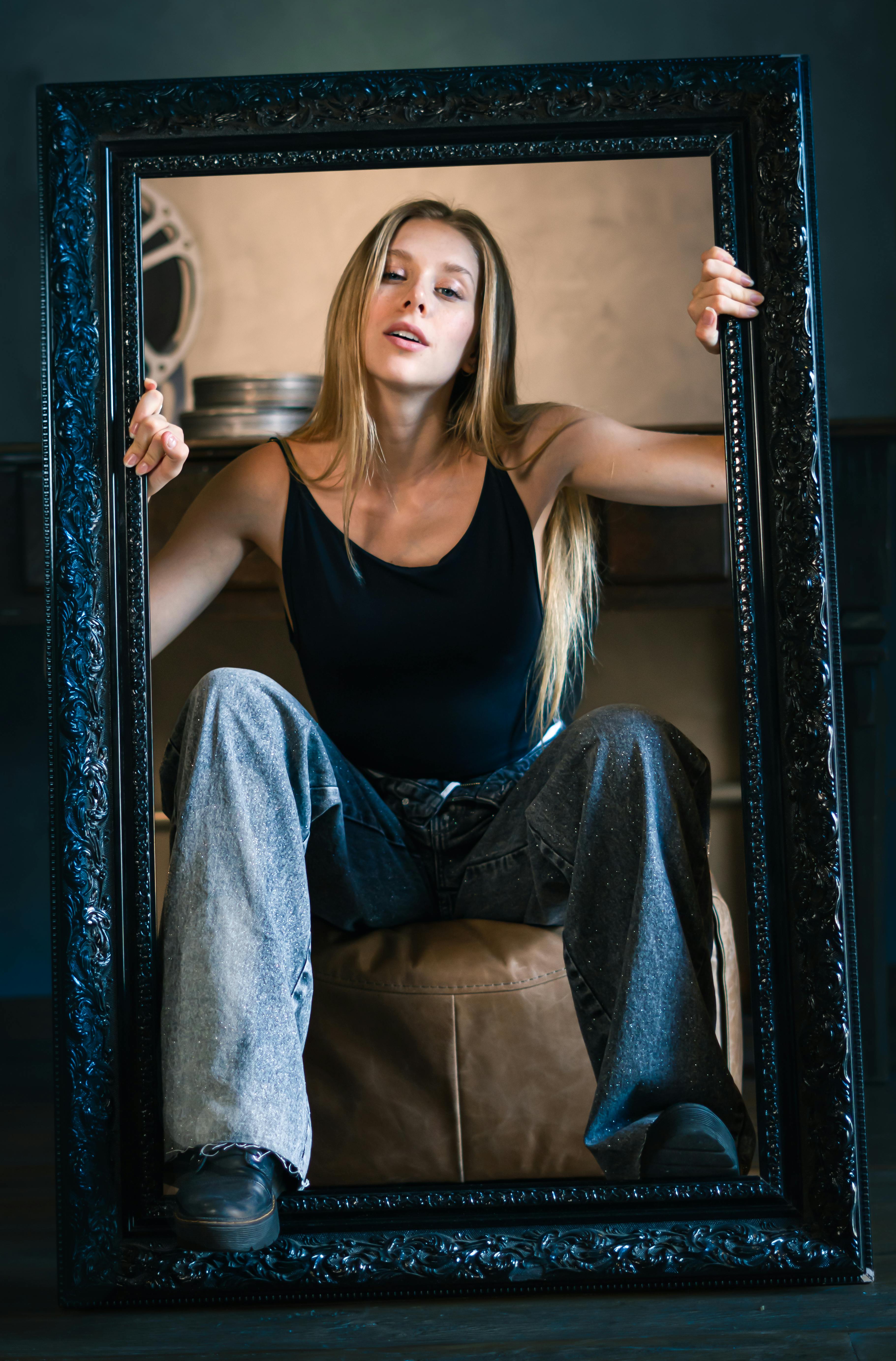 Woman Posing in a Frame · Free Stock Photo