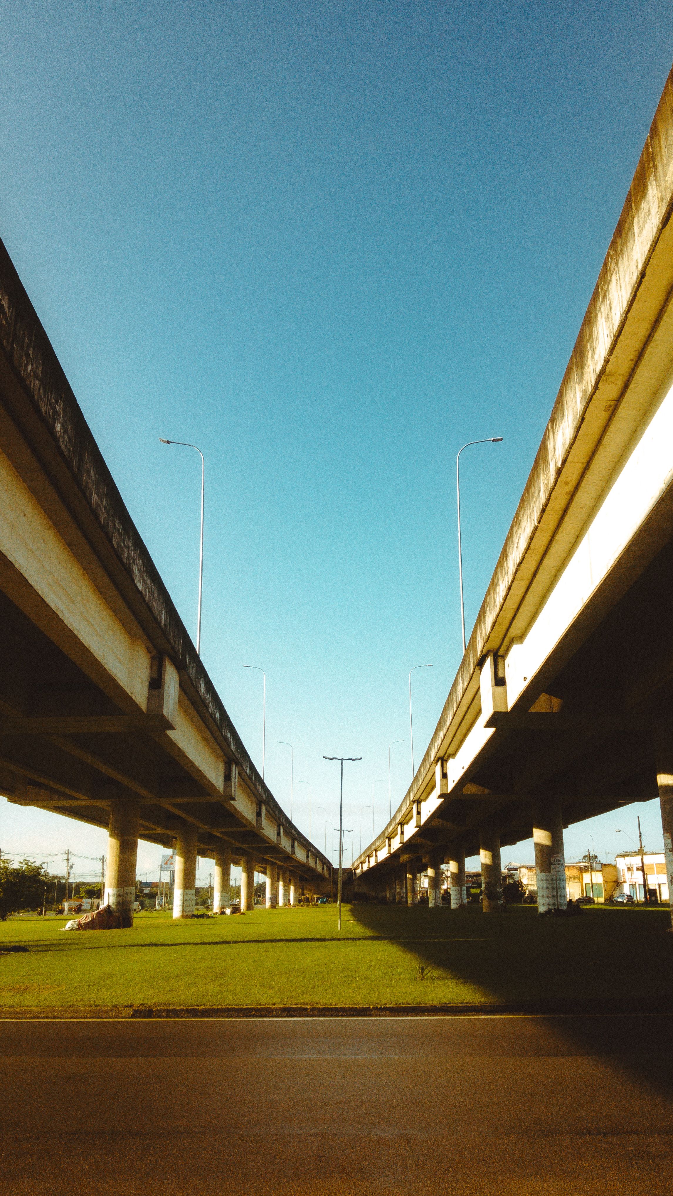 A Street between Two Elevated Roads · Free Stock Photo