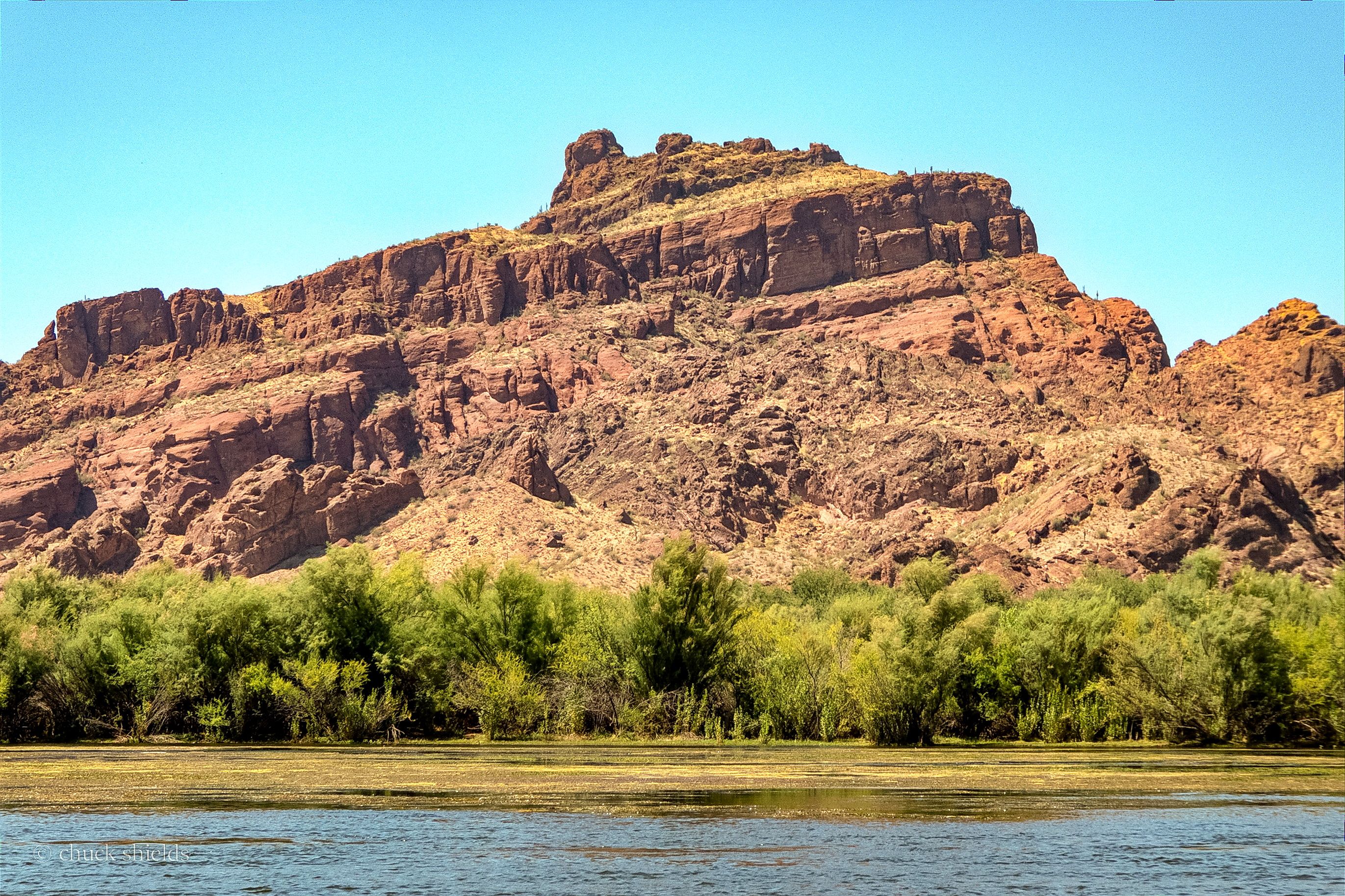 Rugged Mountain Above the River in Granite Reef Recreational Area ...
