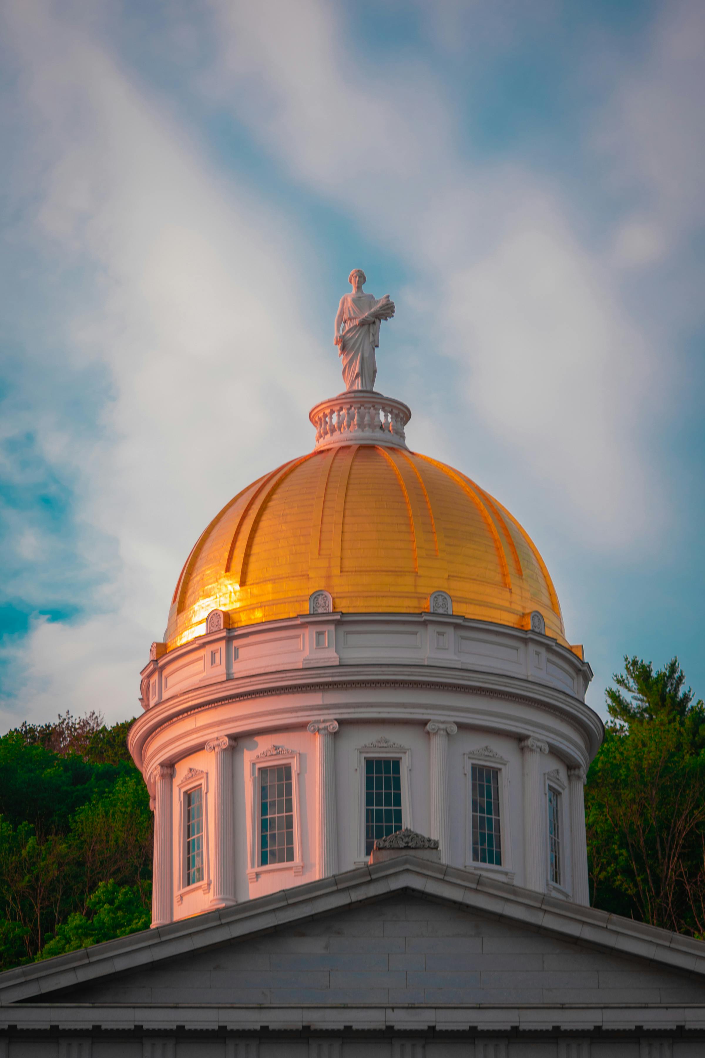 Agriculture Statue on the Golden Dome of the Vermont State House in ...