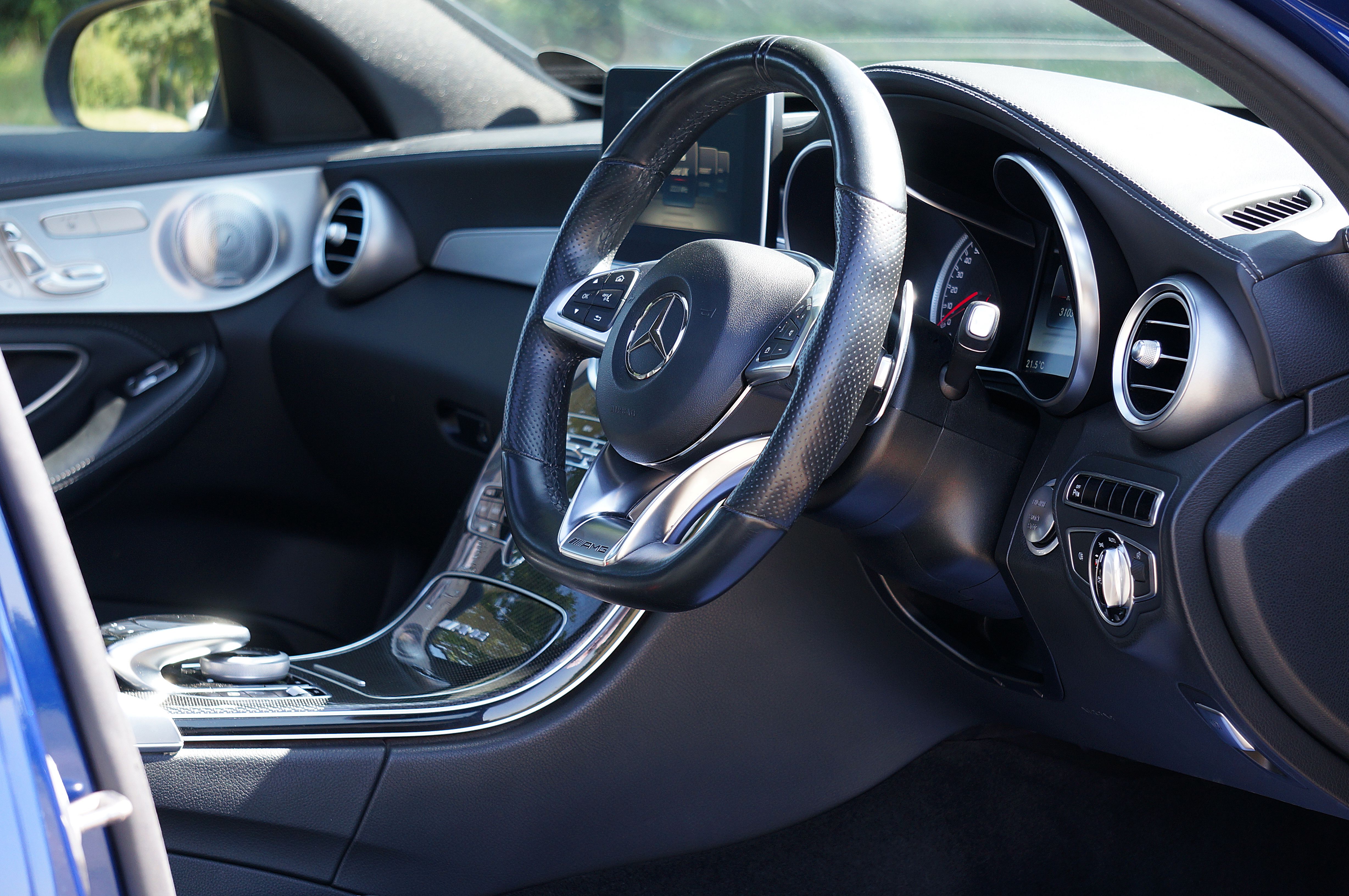 Steering Wheel of a Modern Mercedes Car · Free Stock Photo