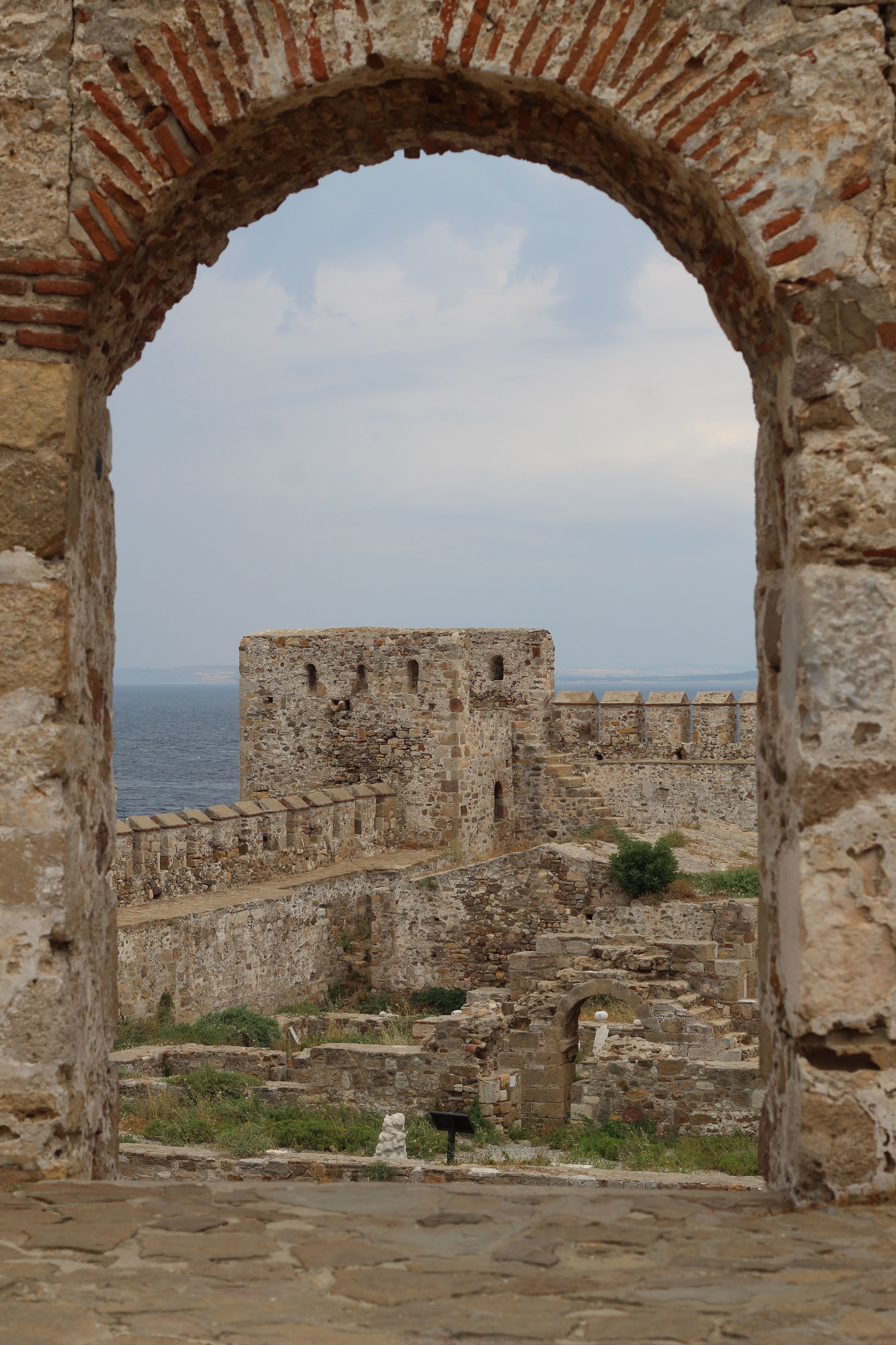 Arch Window of Ruined Castle by Sea · Free Stock Photo