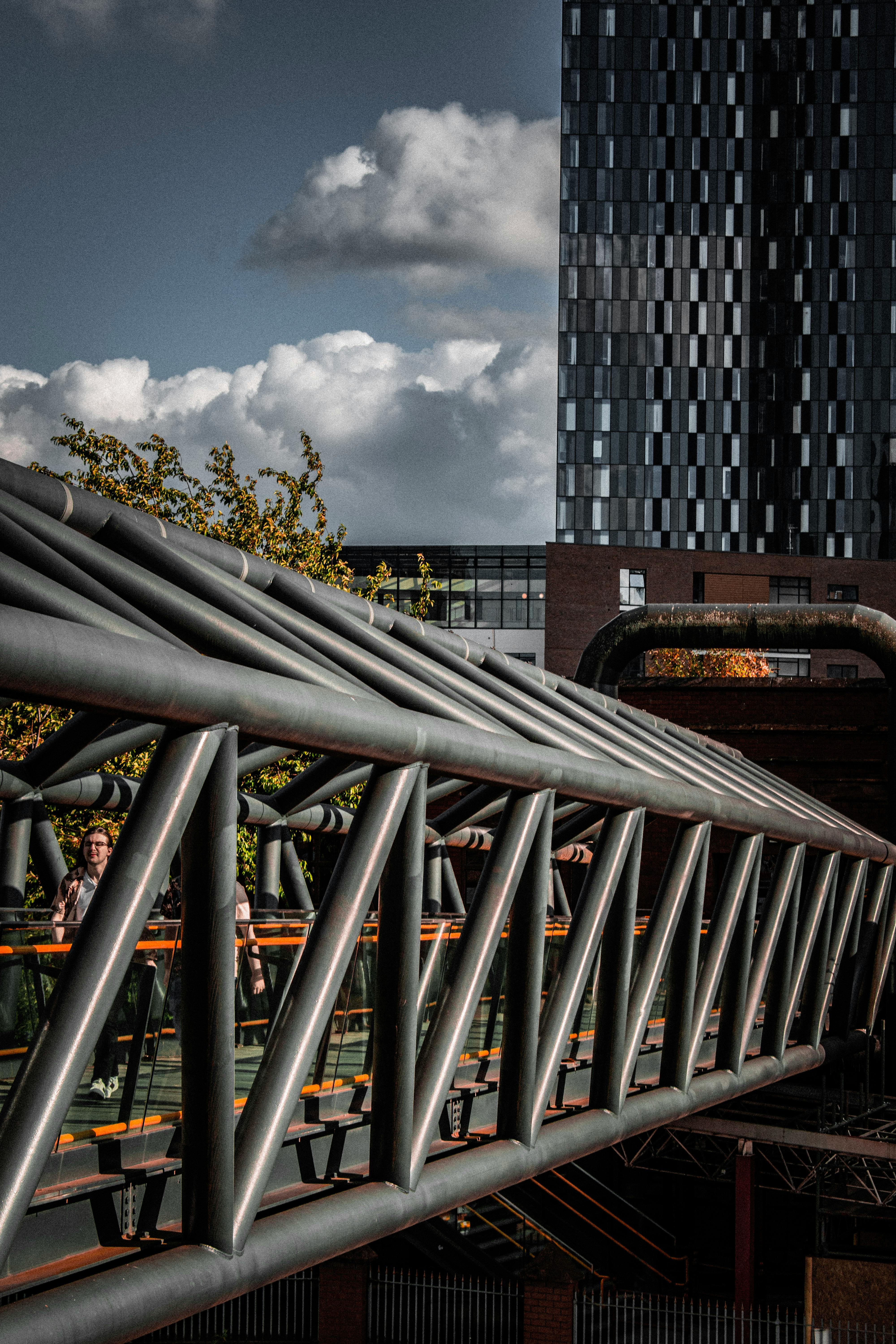 Modern Footbridge Bridge in a City · Free Stock Photo