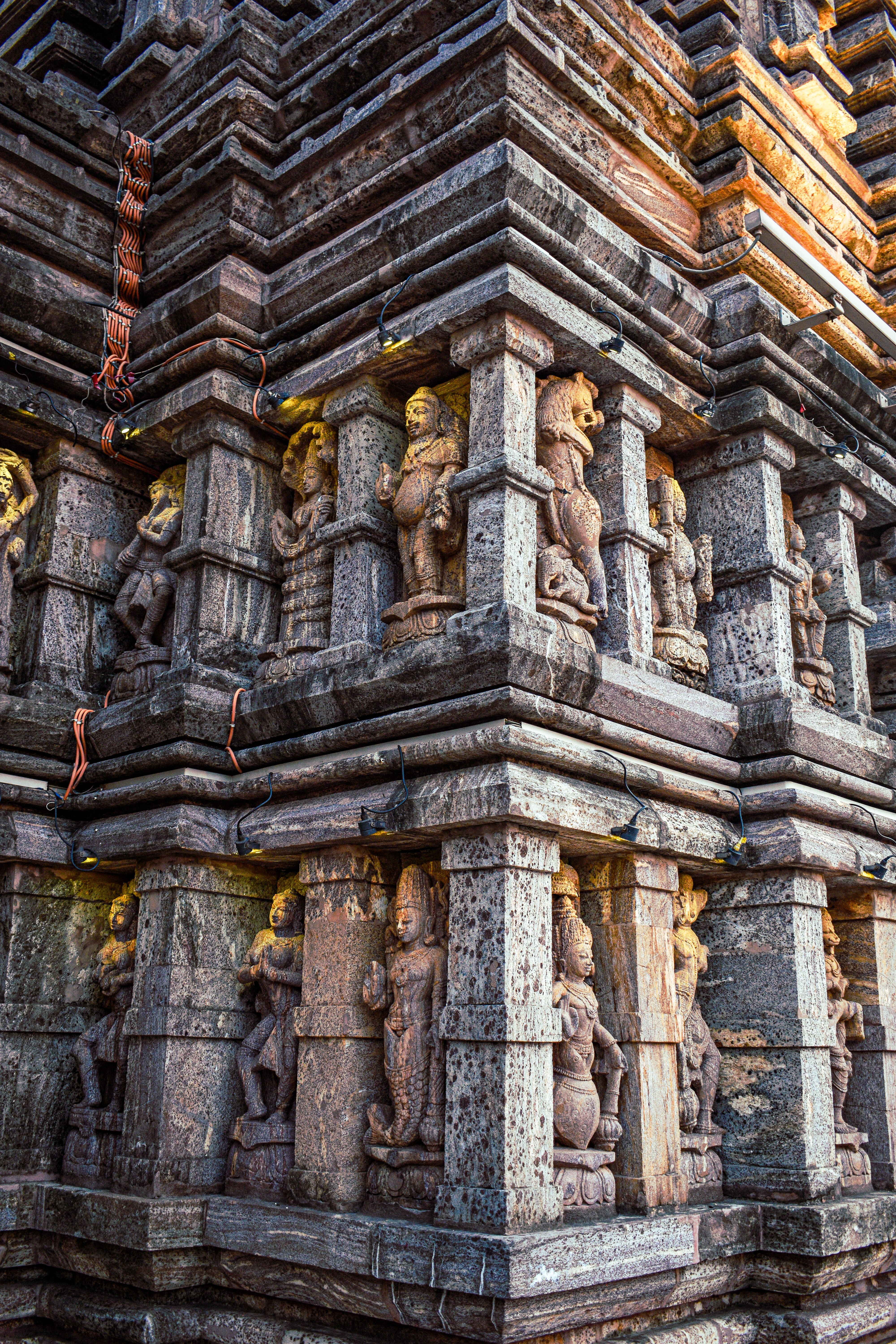 Exterior of a Temple with Carved Statues · Free Stock Photo