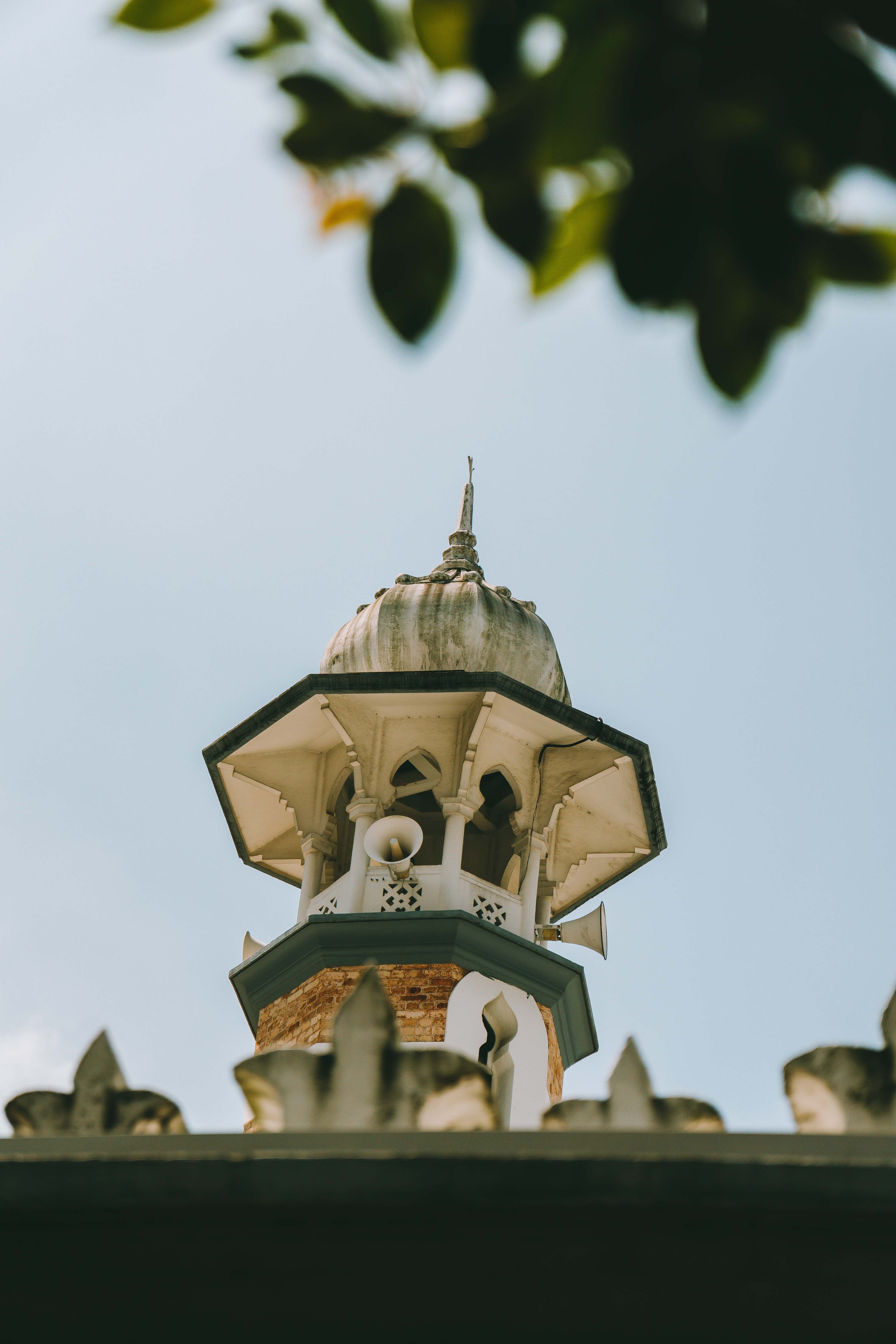 A close up of a clock tower with a bird on top · Free Stock Photo