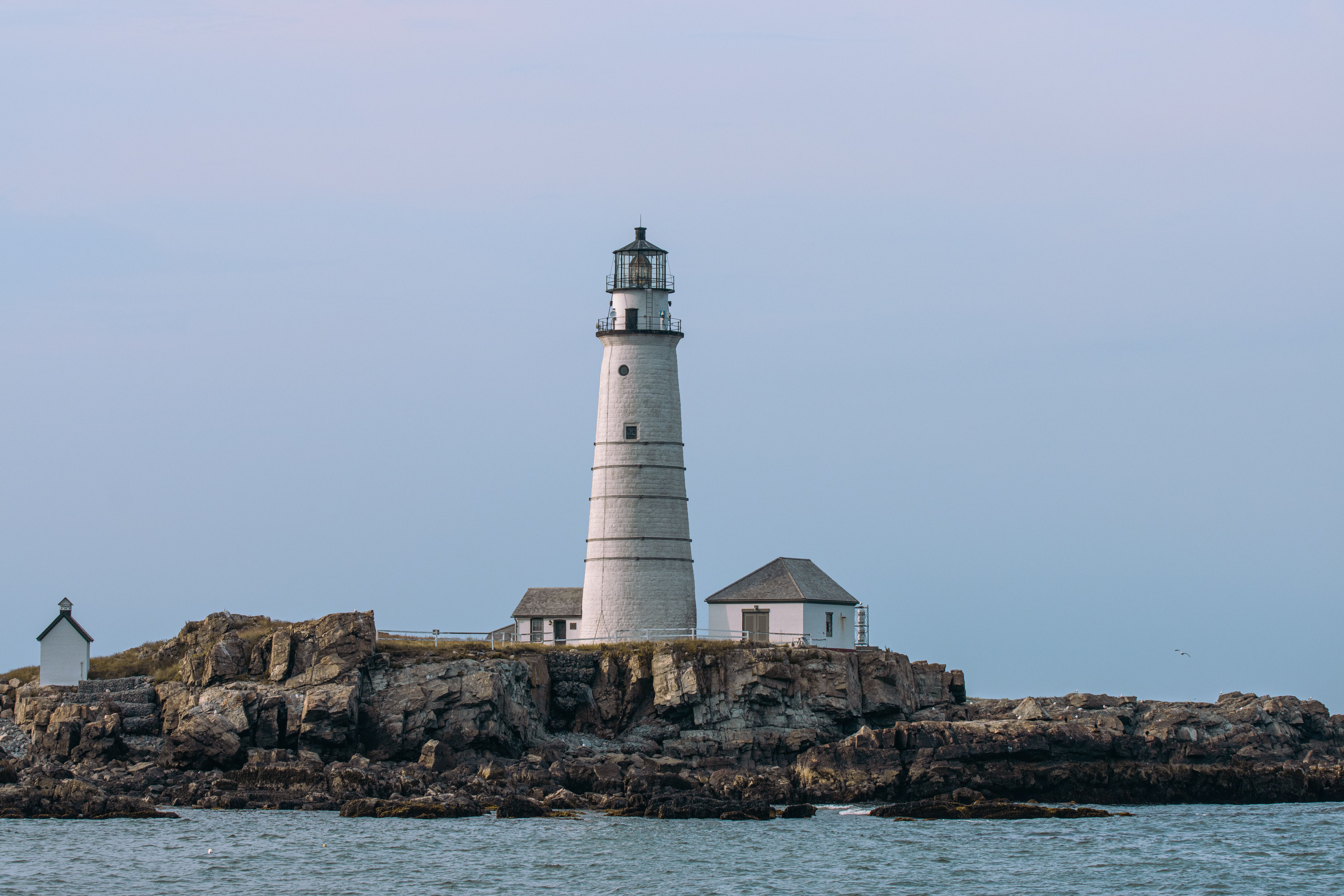 Boston Light on Rocky Little Brewster Island in Boston Harbor · Free ...