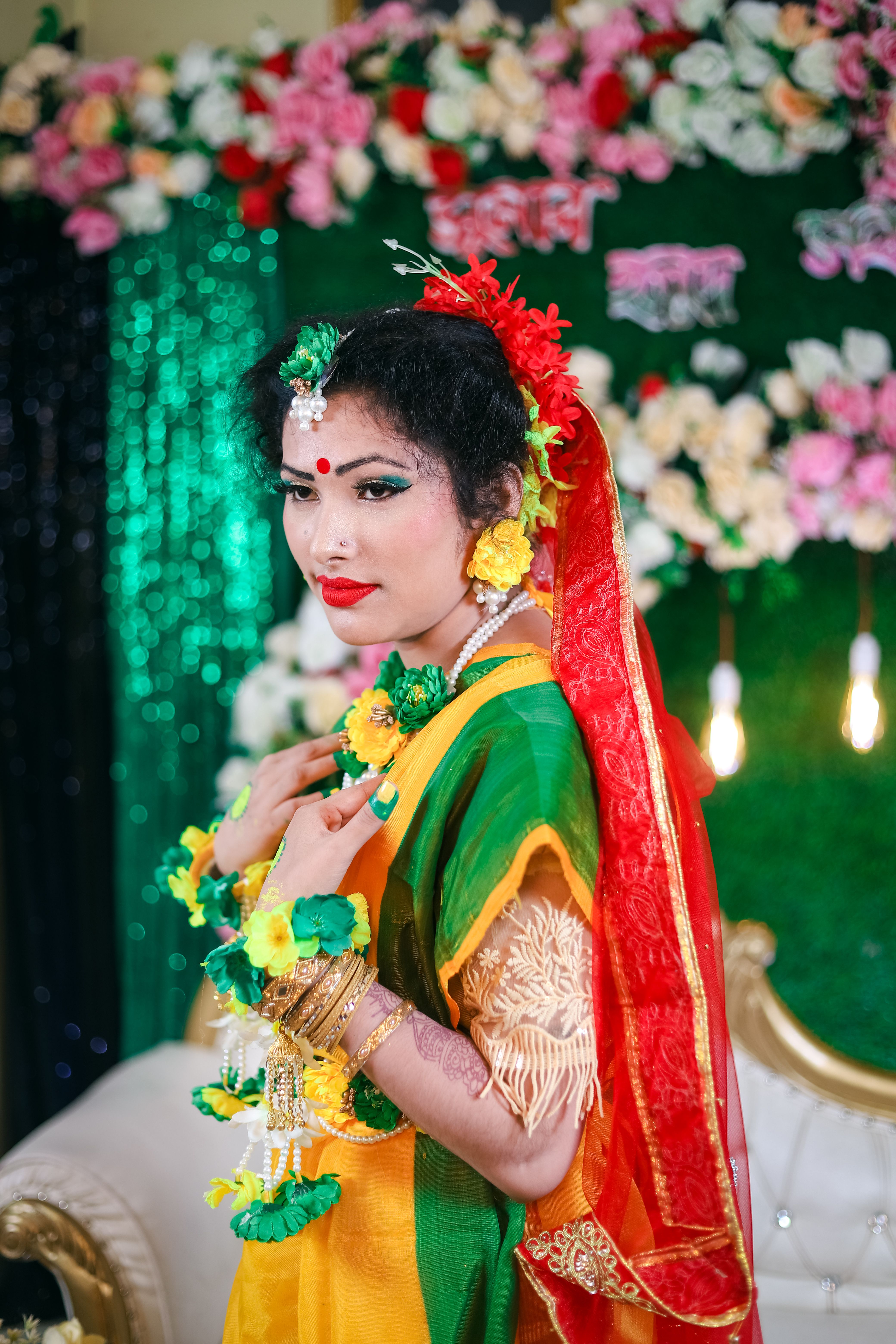 A woman in traditional indian attire posing for a photo · Free Stock Photo