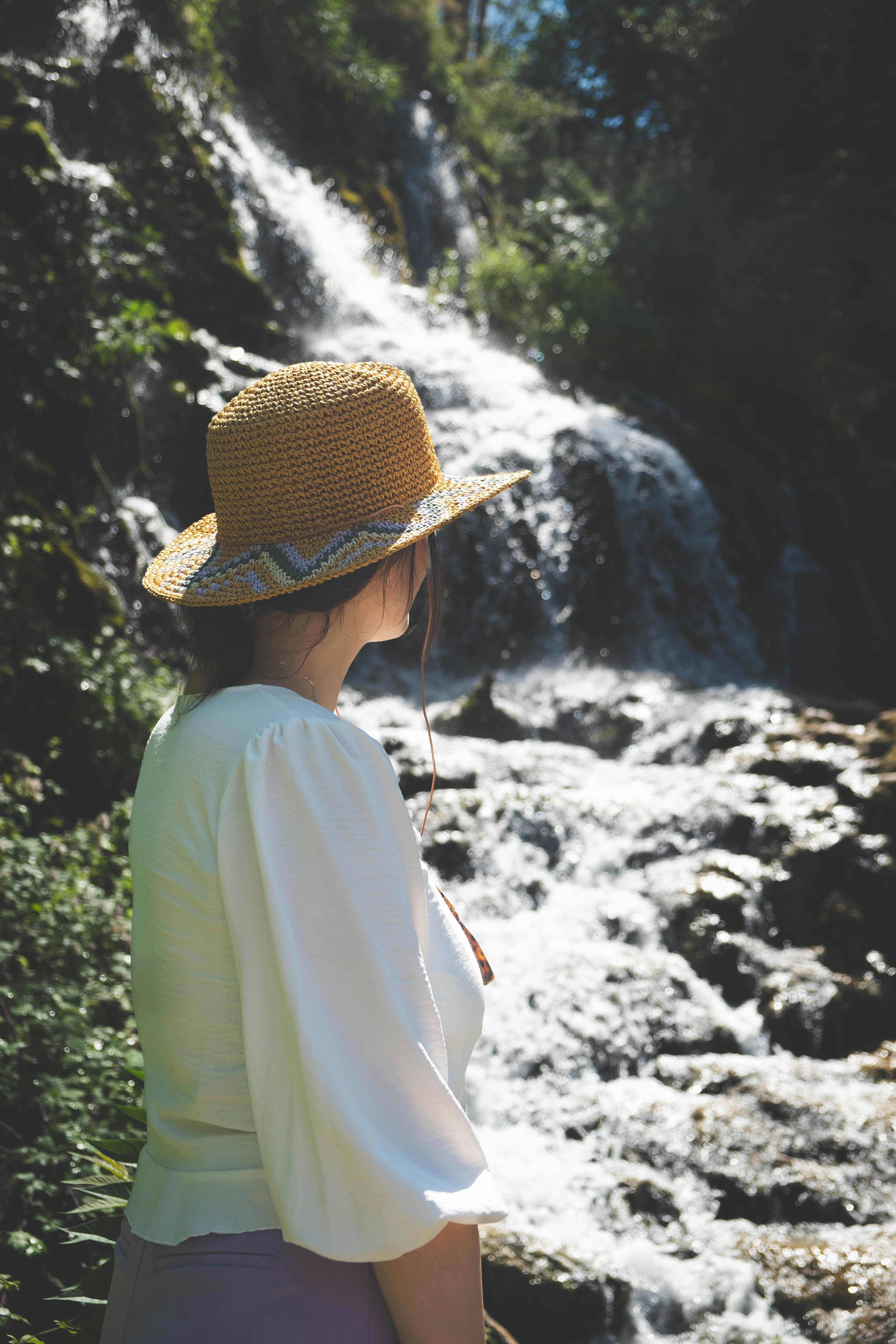 Woman at Waterfall · Free Stock Photo