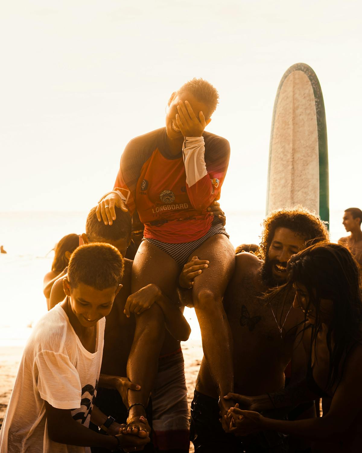 Surfing Group Smiling Photos, Download The BEST Free Surfing Group ...