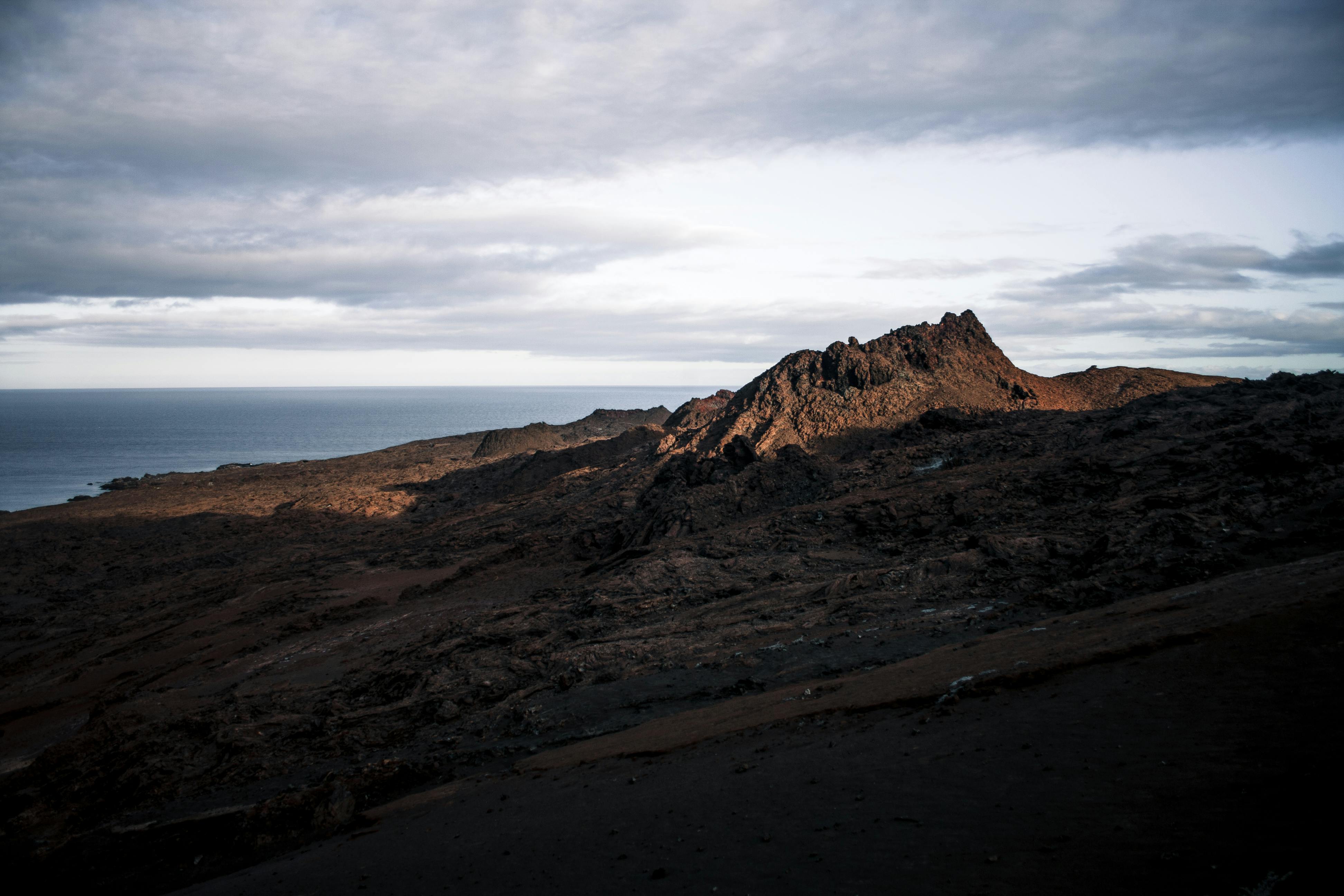 Galapagos Volcanic Landscape and Ocean Horizon · Free Stock Photo