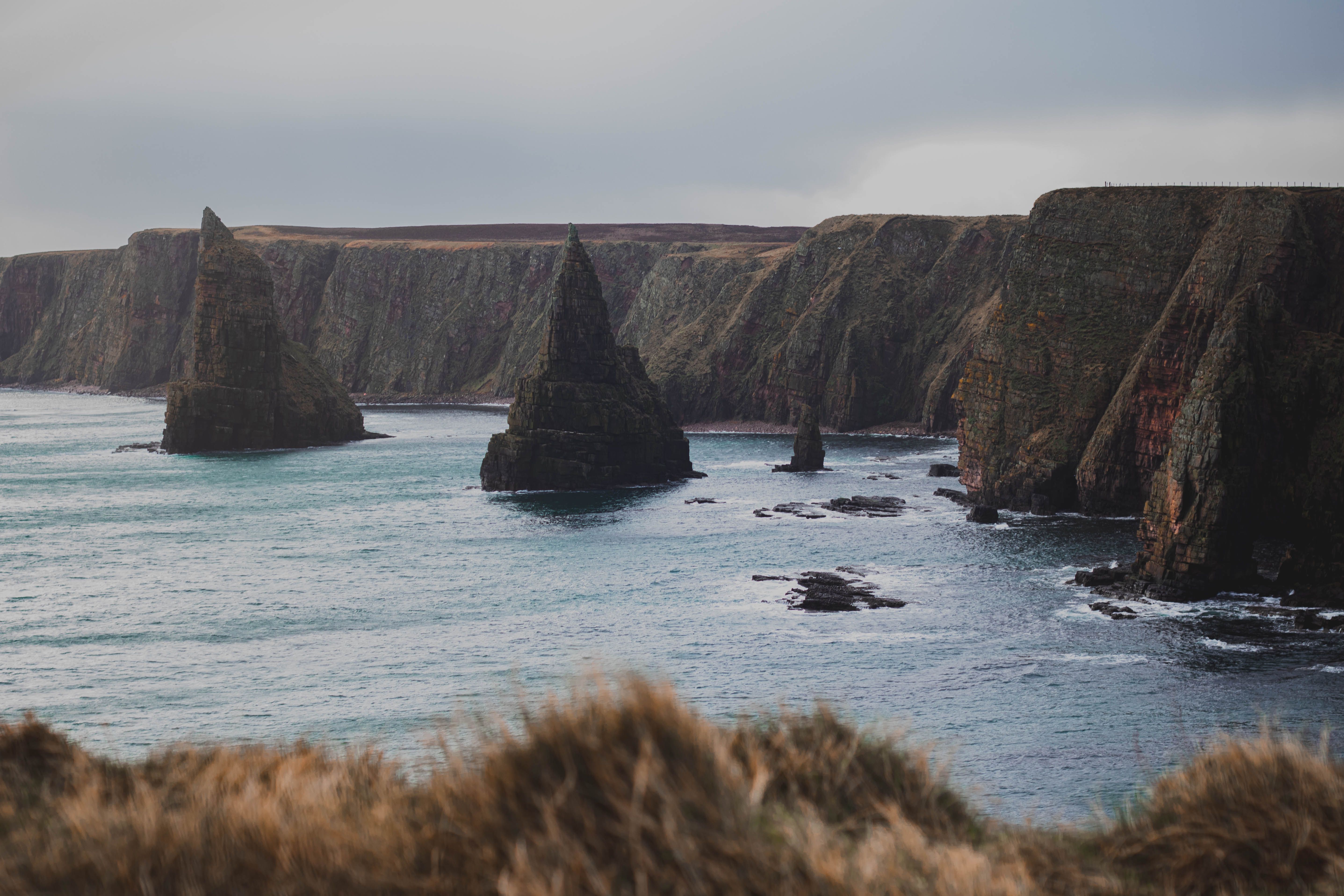 Duncansby Cliffs and Sea Stacks in Scotland · Free Stock Photo