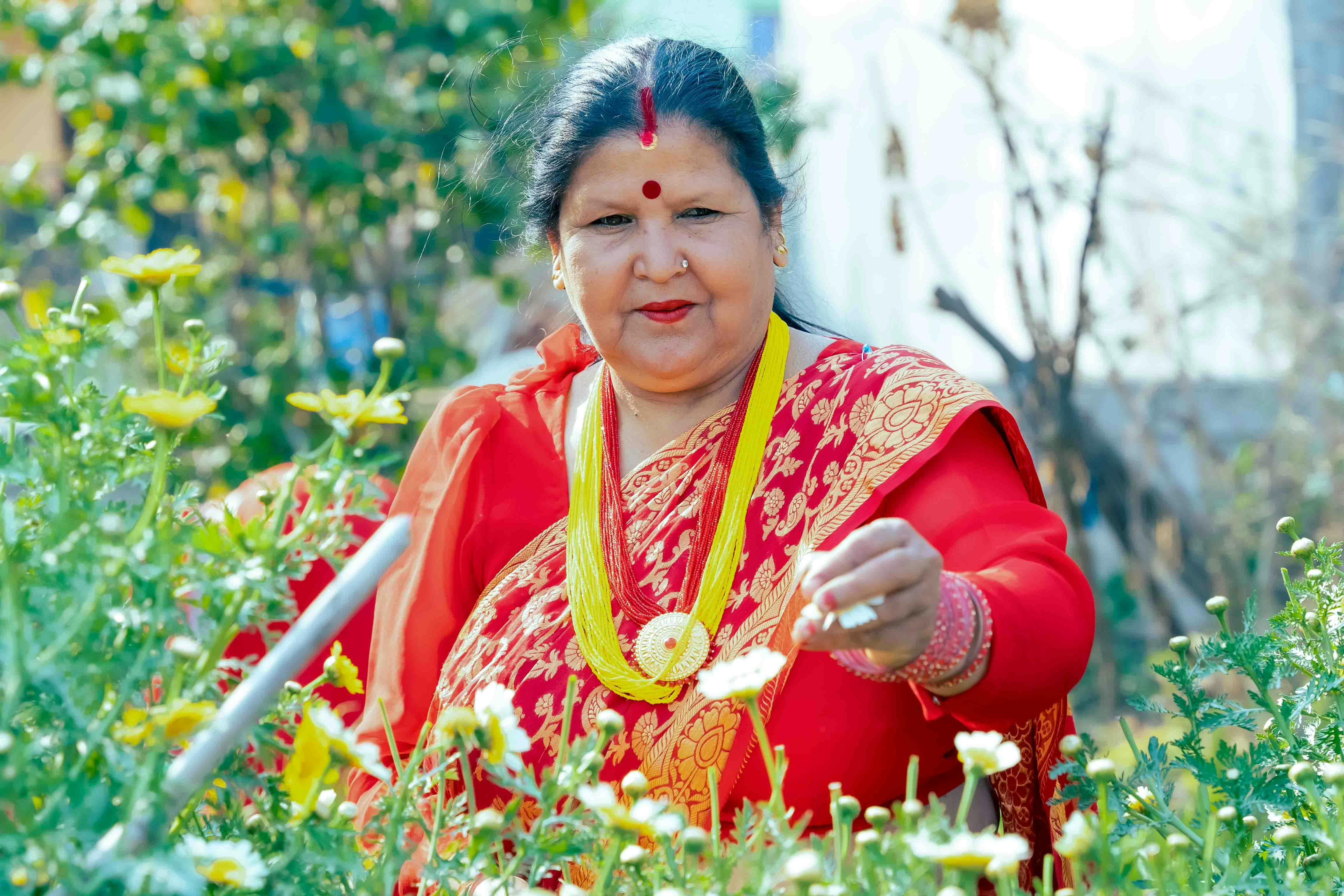 Woman in Traditional Clothing on Meadow · Free Stock Photo