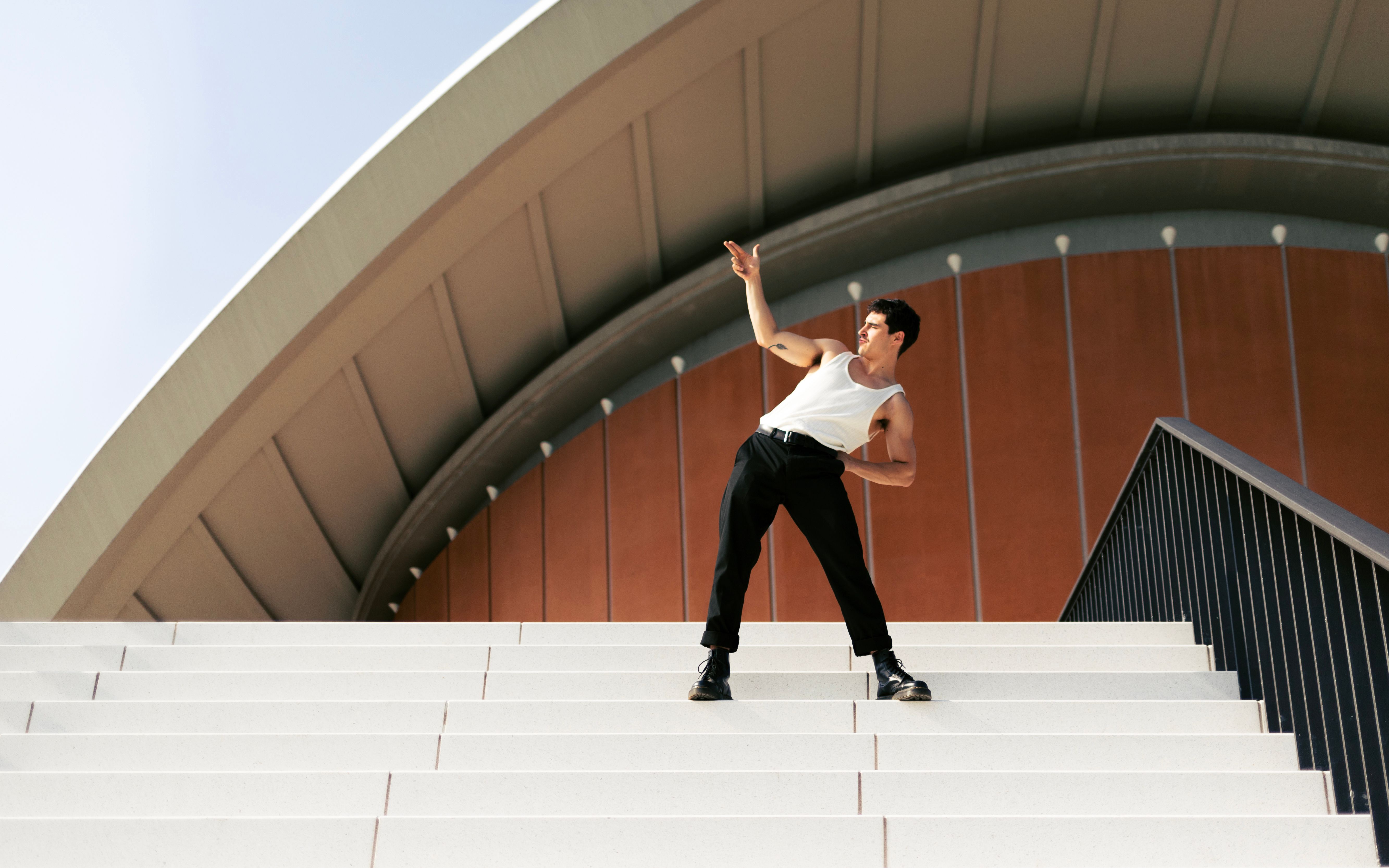 A person doing a skateboard trick on some stairs · Free Stock Photo
