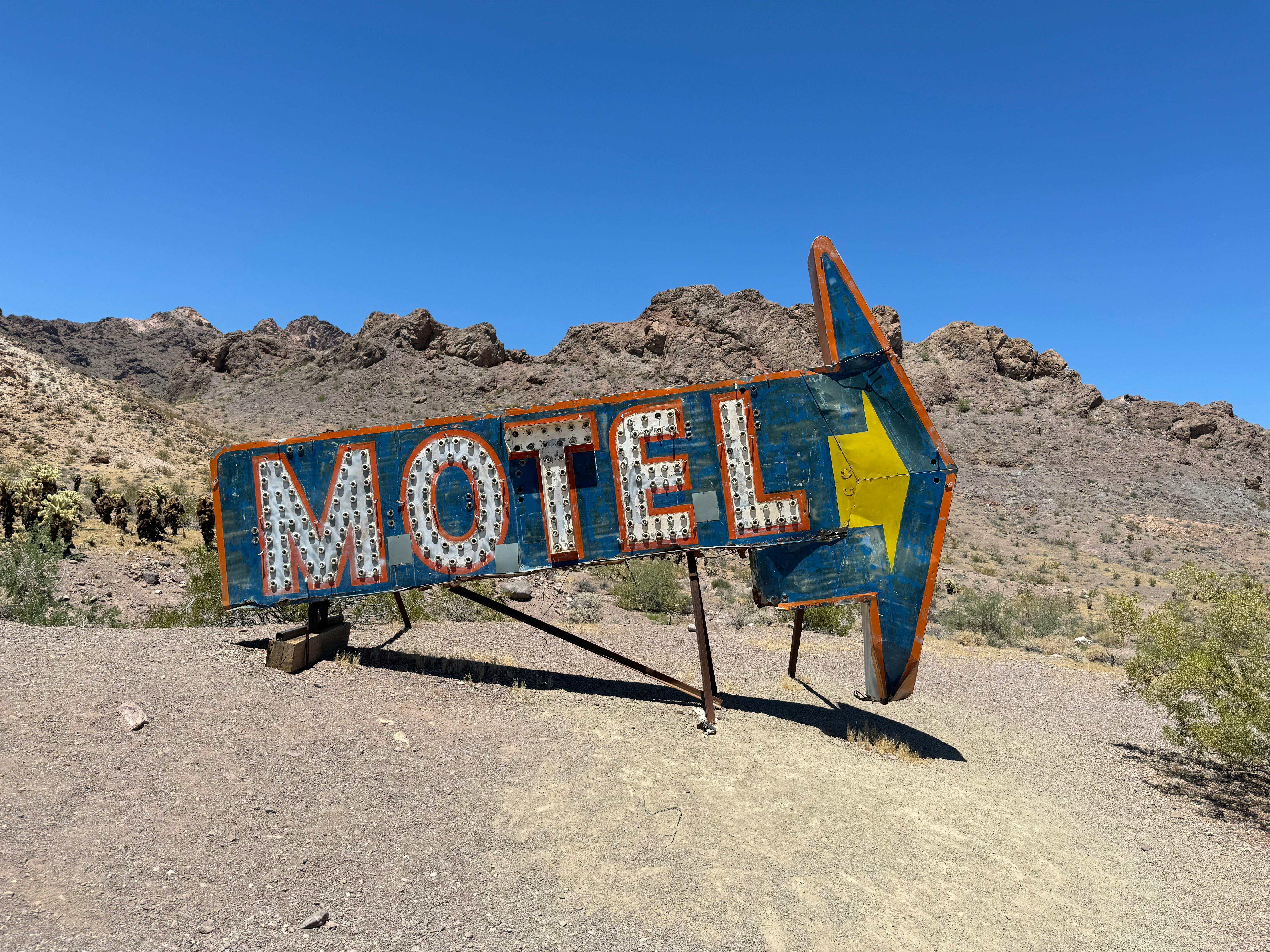 A Large Motel Sign in the Nelson Ghost Town, Nevada, USA · Free Stock Photo