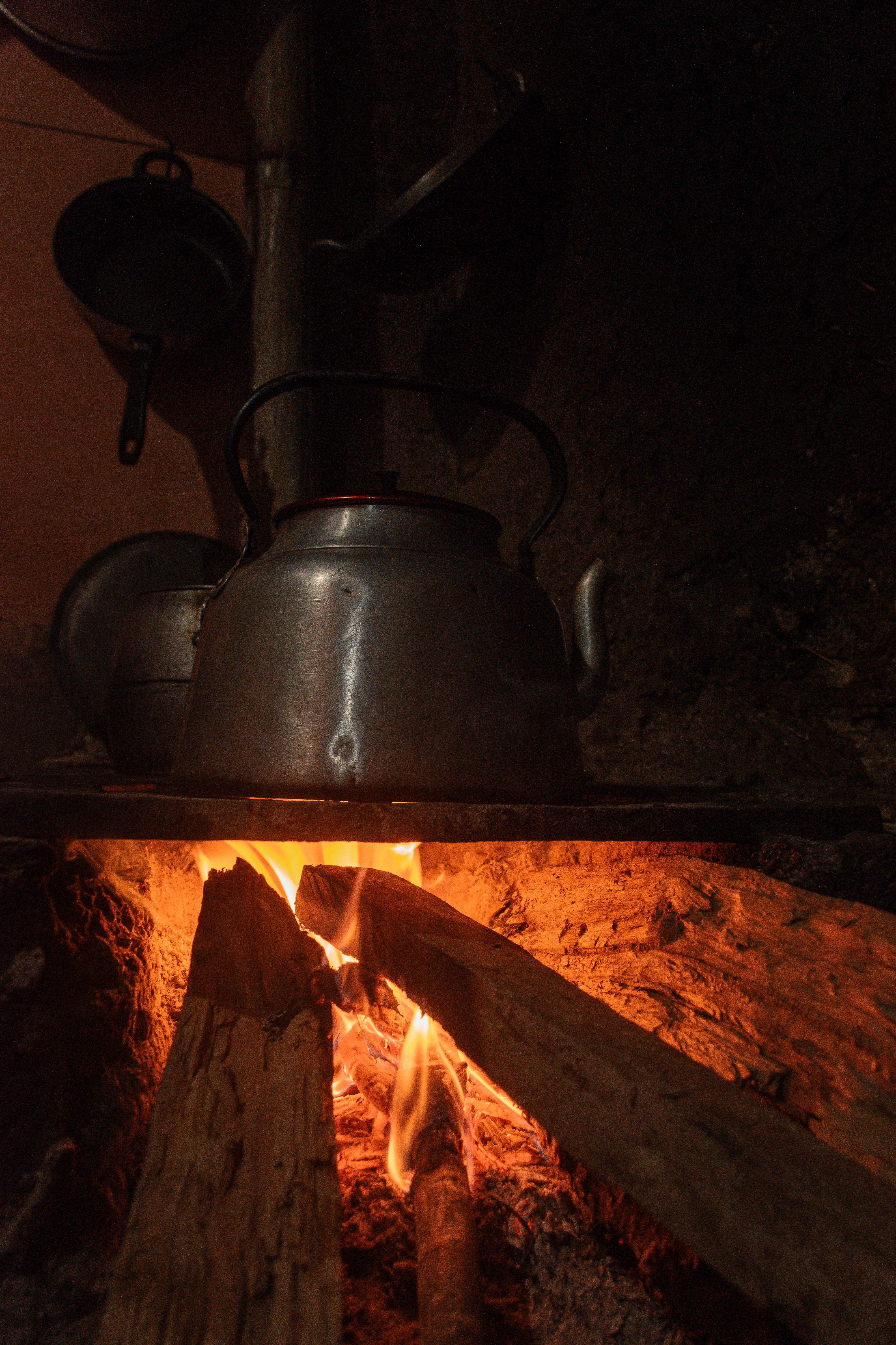 Kettle on a Burning Fire · Free Stock Photo