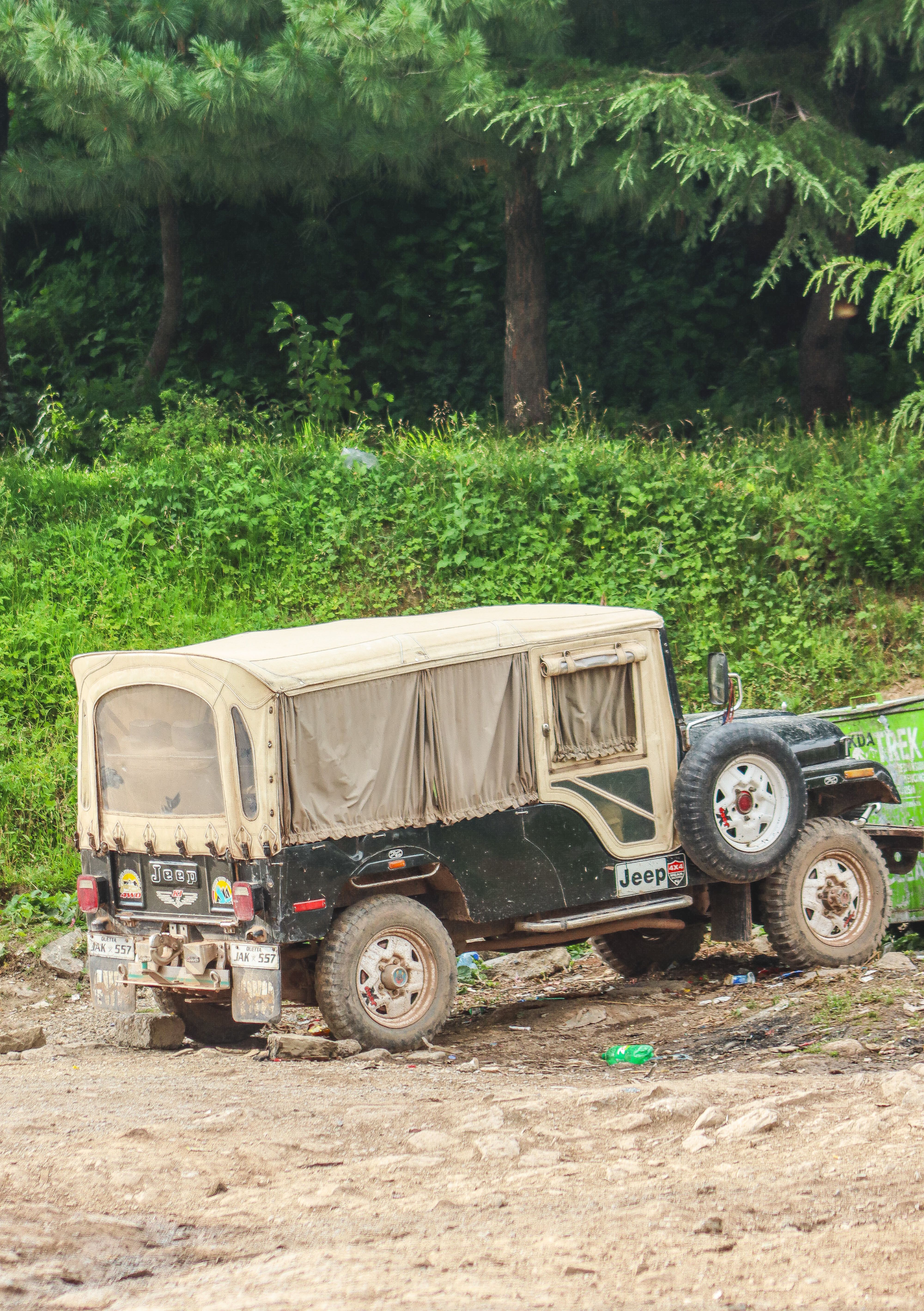 Close-up of a Jeep in a Rain Forest · Free Stock Photo