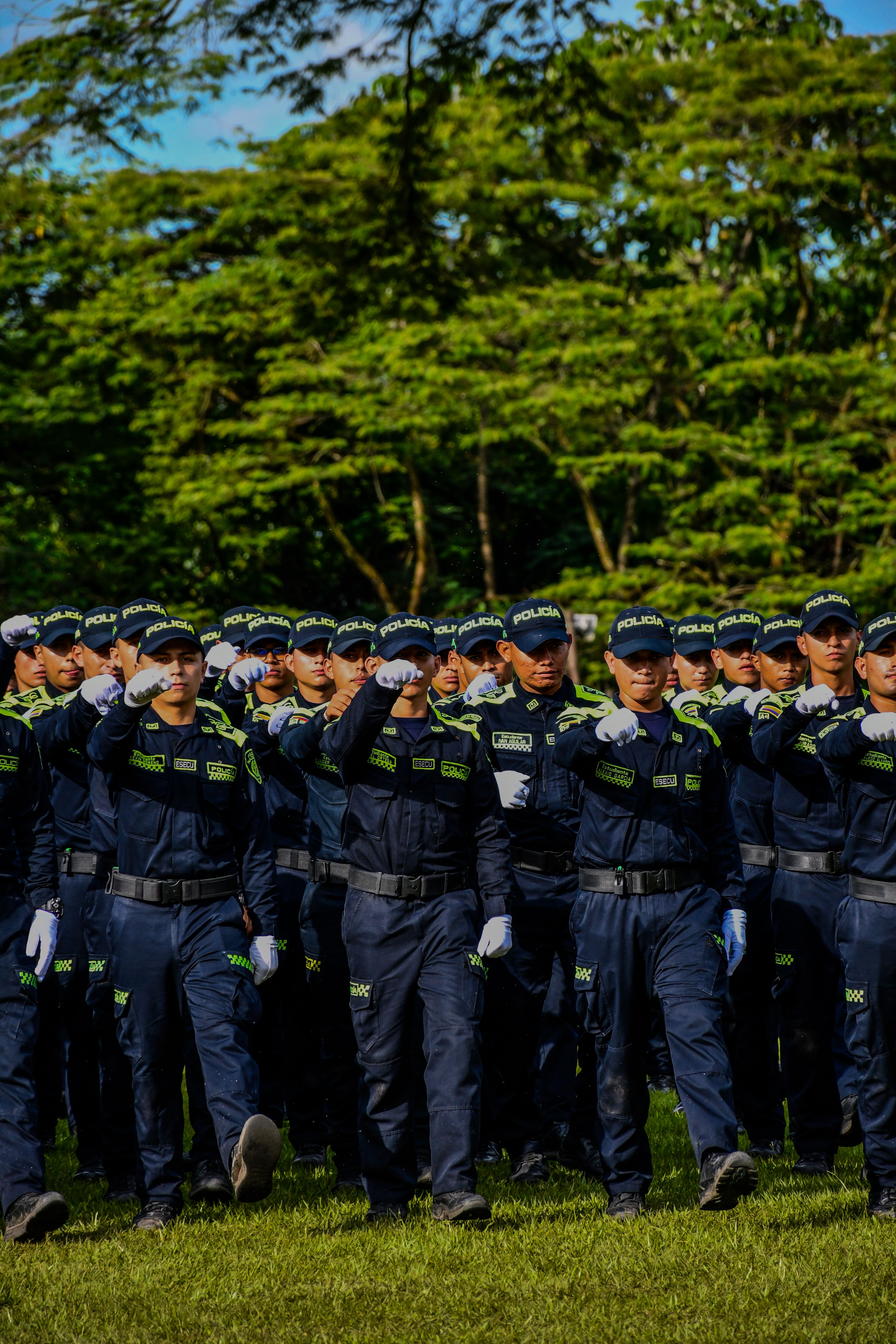Policemen on Parade in Park · Free Stock Photo