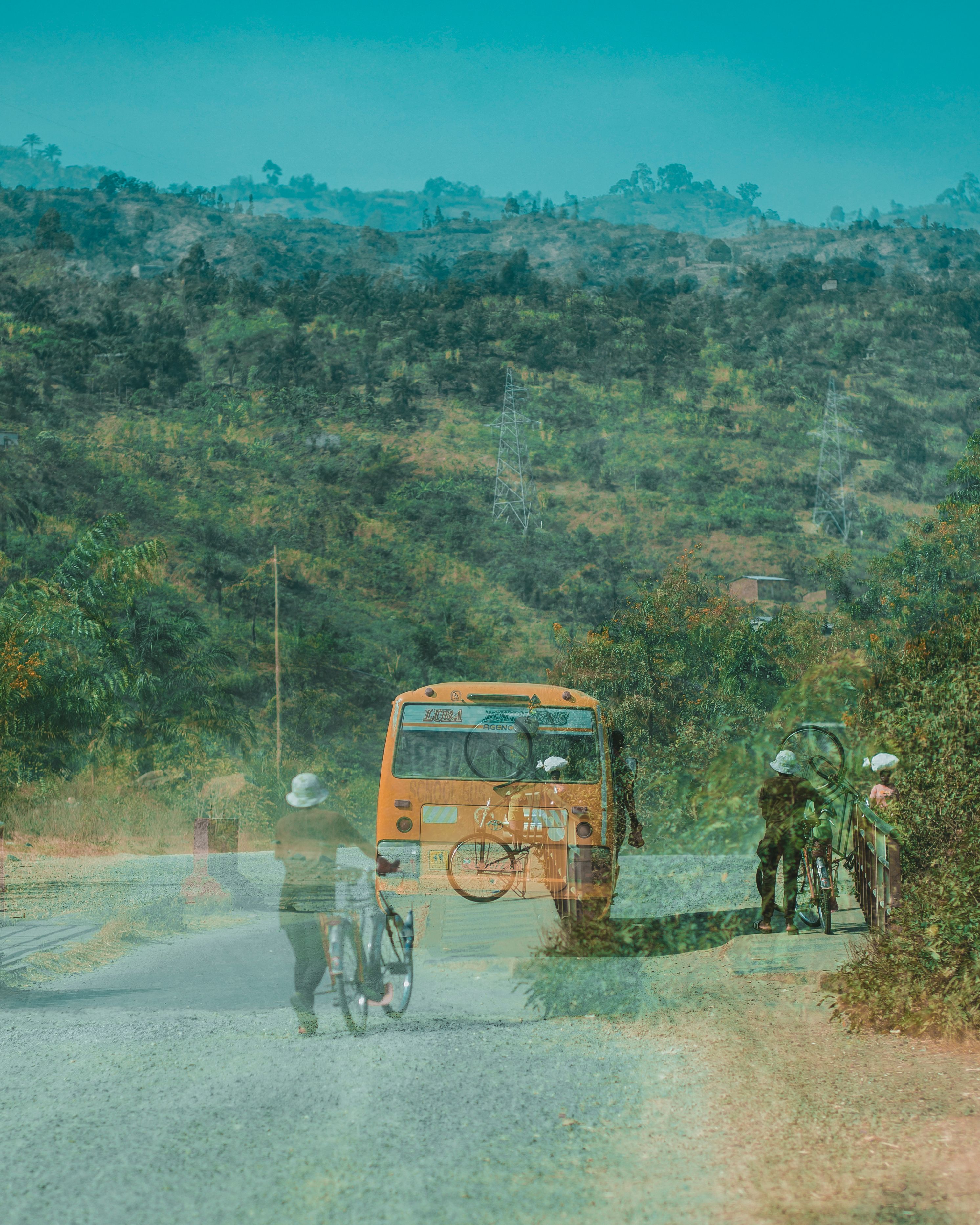 Bus on Rural Road · Free Stock Photo