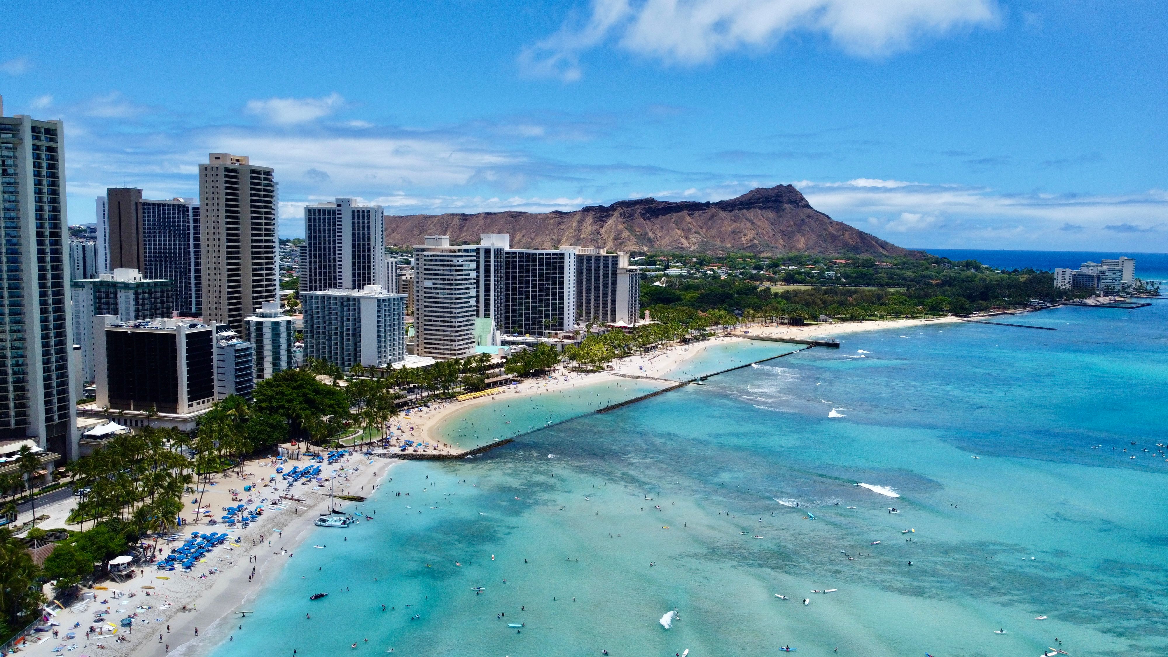 An aerial view of waikiki beach and the city of honolulu · Free Stock Photo
